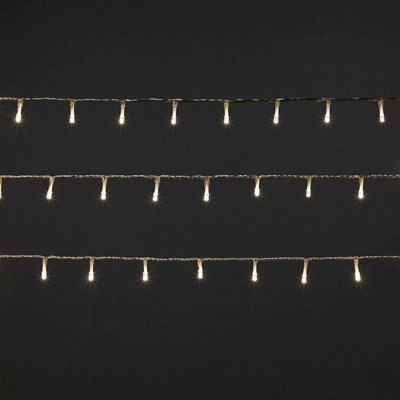 240 Ice white LED With timer String lights Clear cable