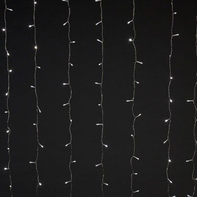 240 Ice white LED Without timer function Curtain light Clear cable | DIY at B&Q