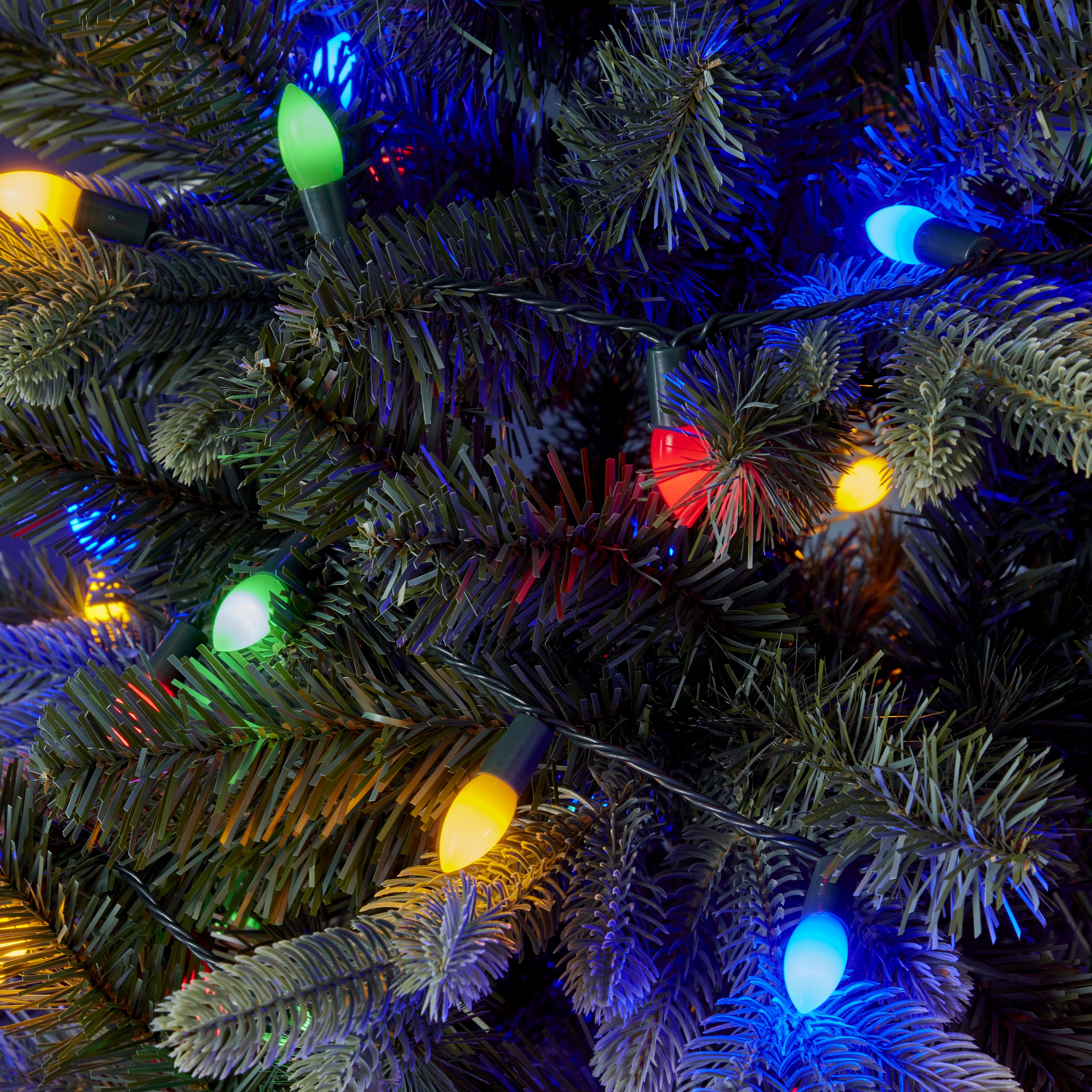 240 Multicolour LED String lights With timer function Green cable