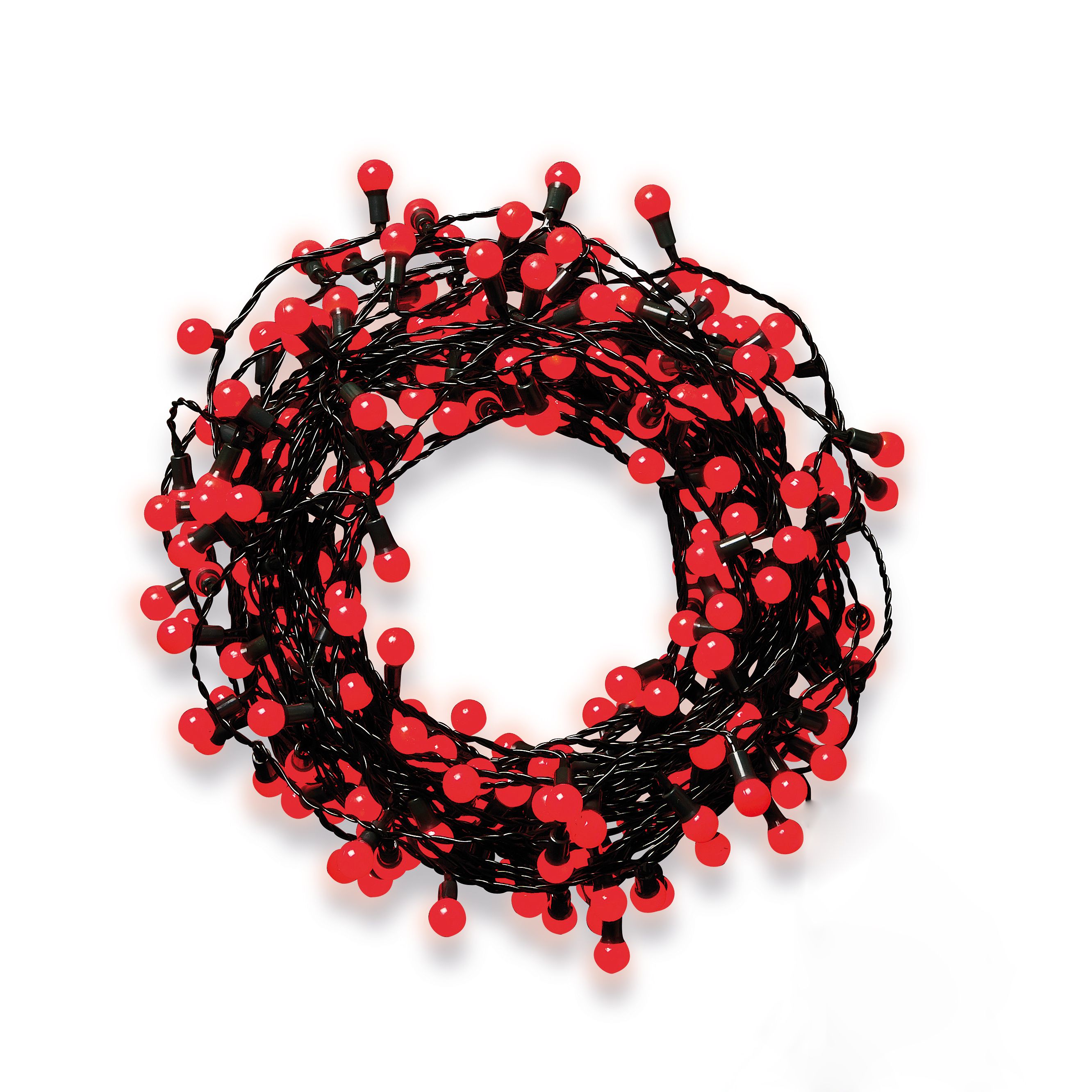 240 Red Berry LED String lights With timer function & 25.12m Green cable