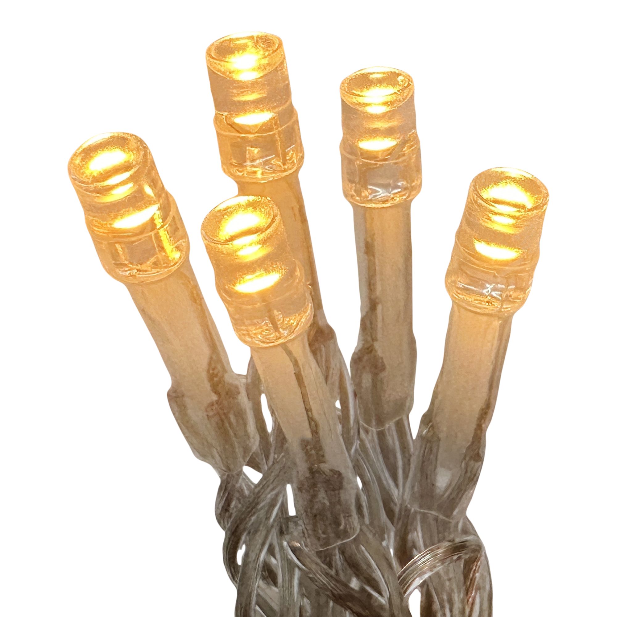 240 Warm white LED String lights With timer function Clear cable