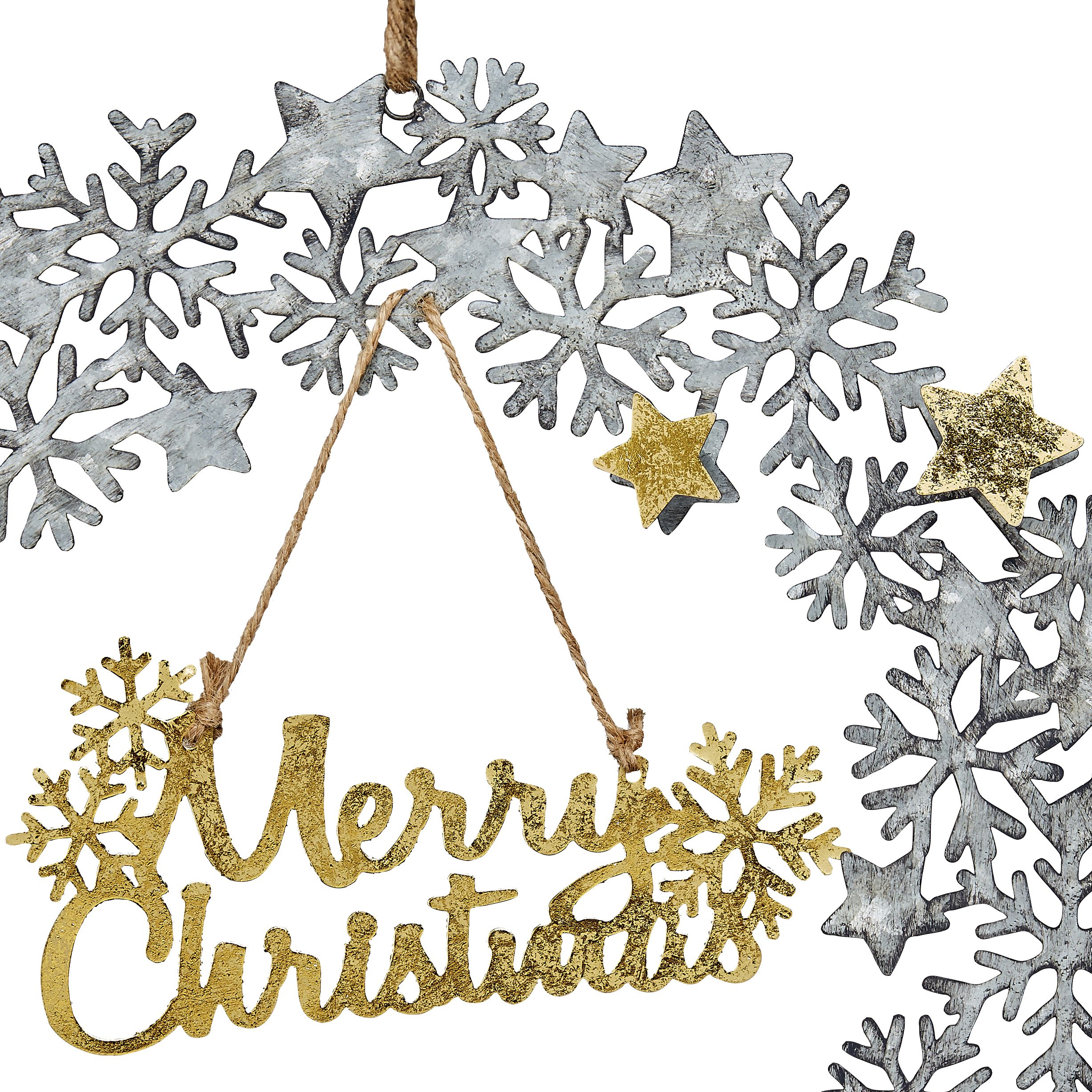 28cm Natural Merry Christmas Wreath