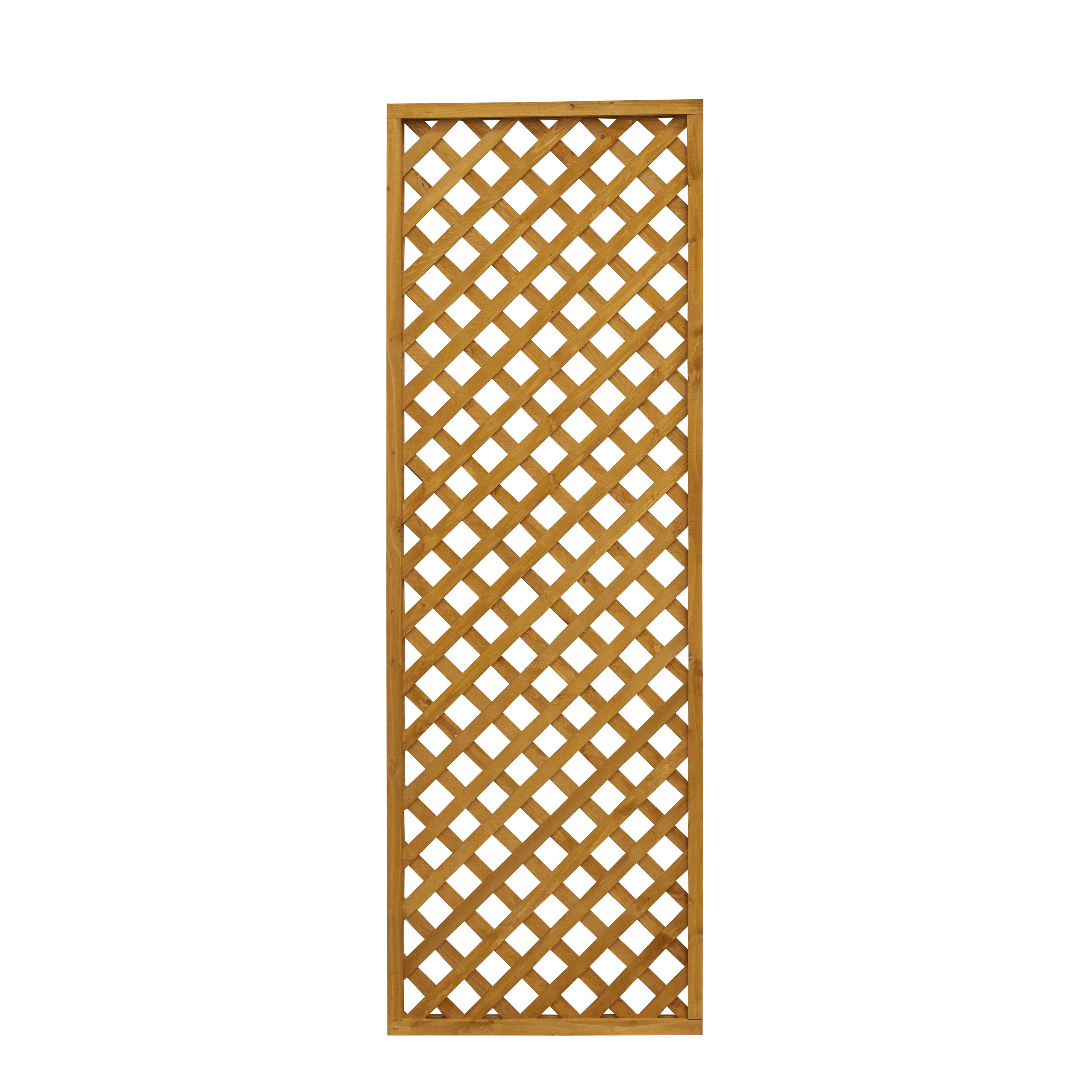 2ft Diamond lattice Pine Trellis panel, Pack of 5 (W)183cm x (H)61cm ...