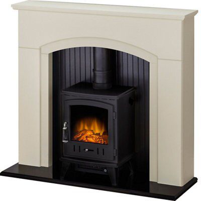 2kW Stone effect Electric Stove | DIY at B&Q
