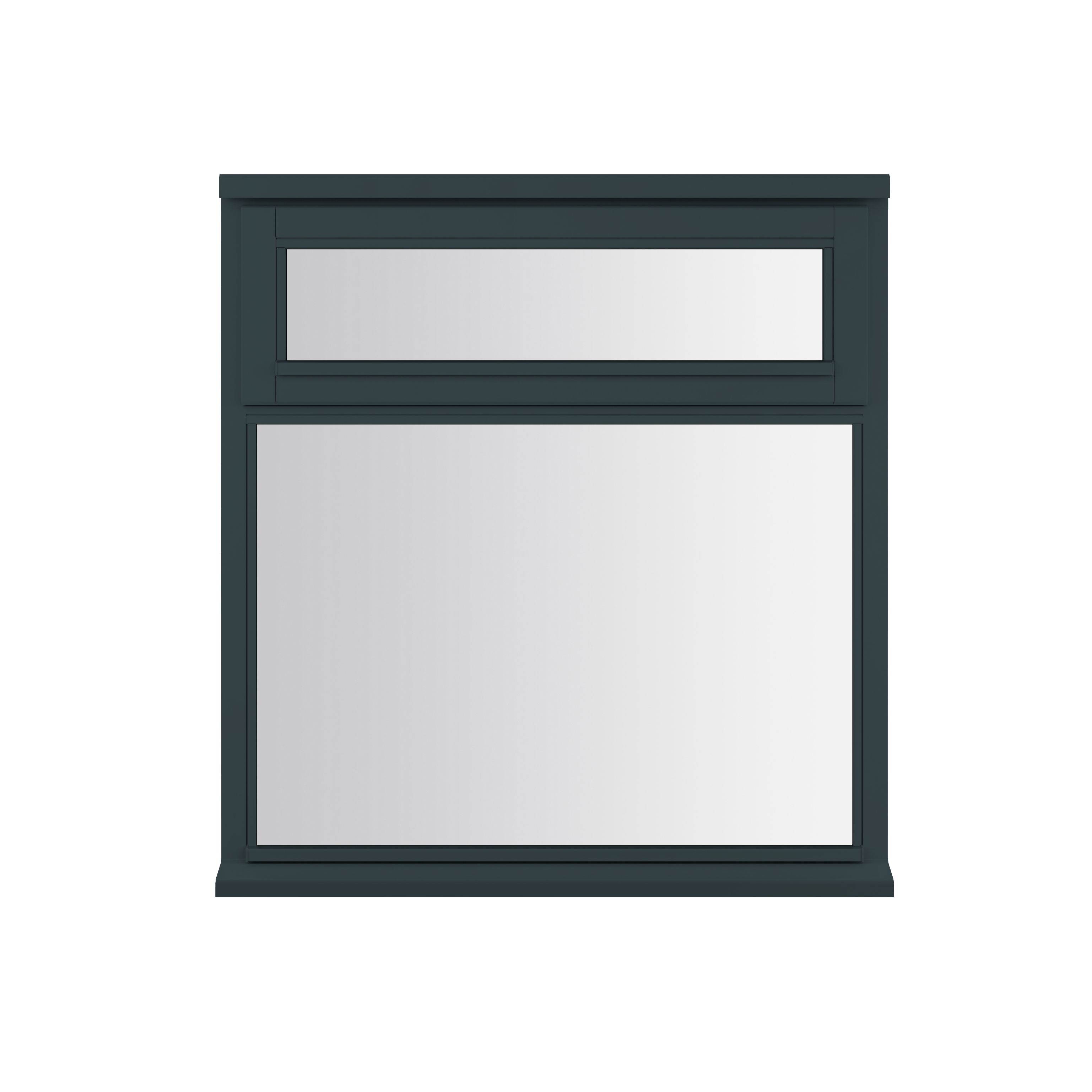 2P Clear Glazed Anthracite grey Timber Top hung Window, (H)895mm (W ...