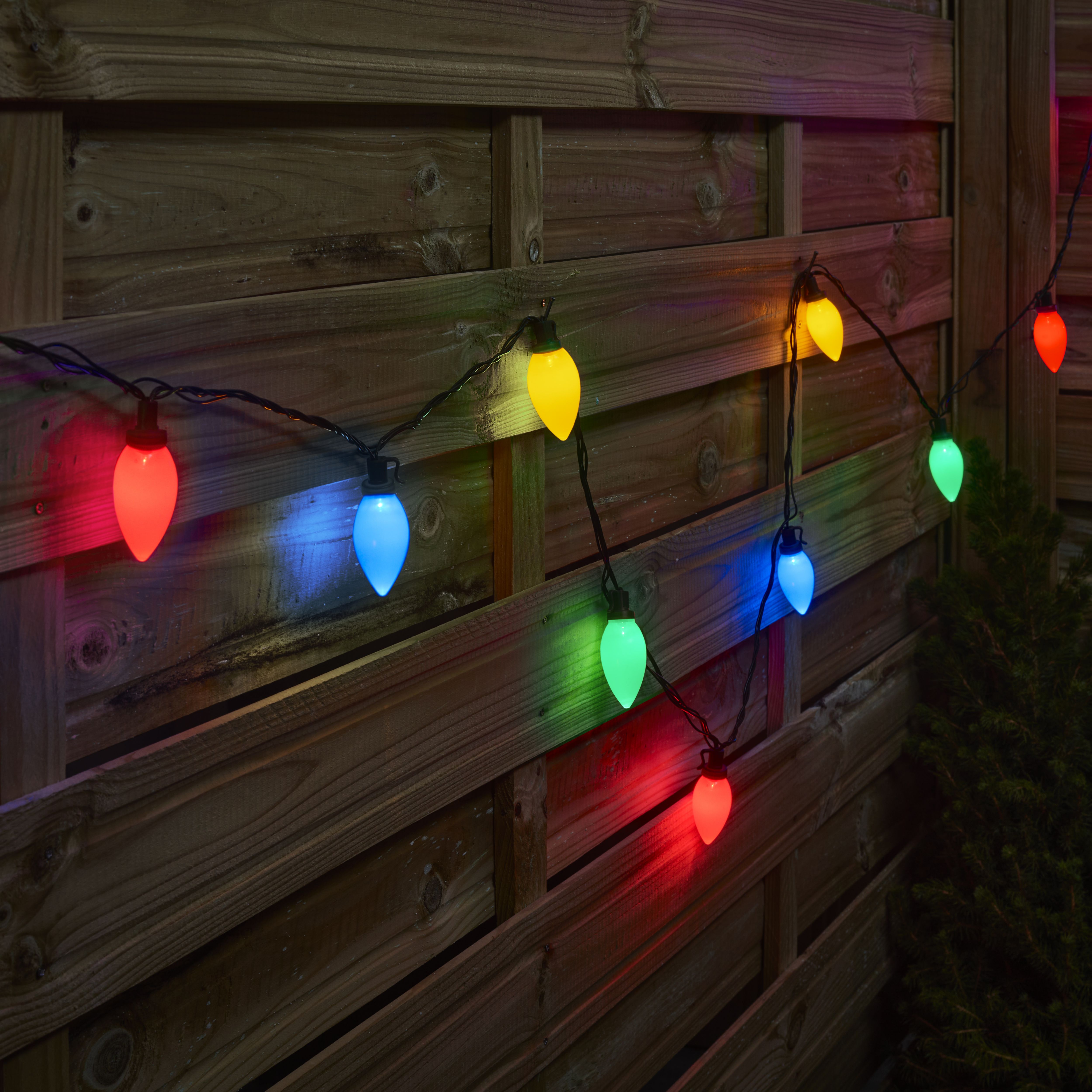30 Multicolour LED String lights With timer function Green cable