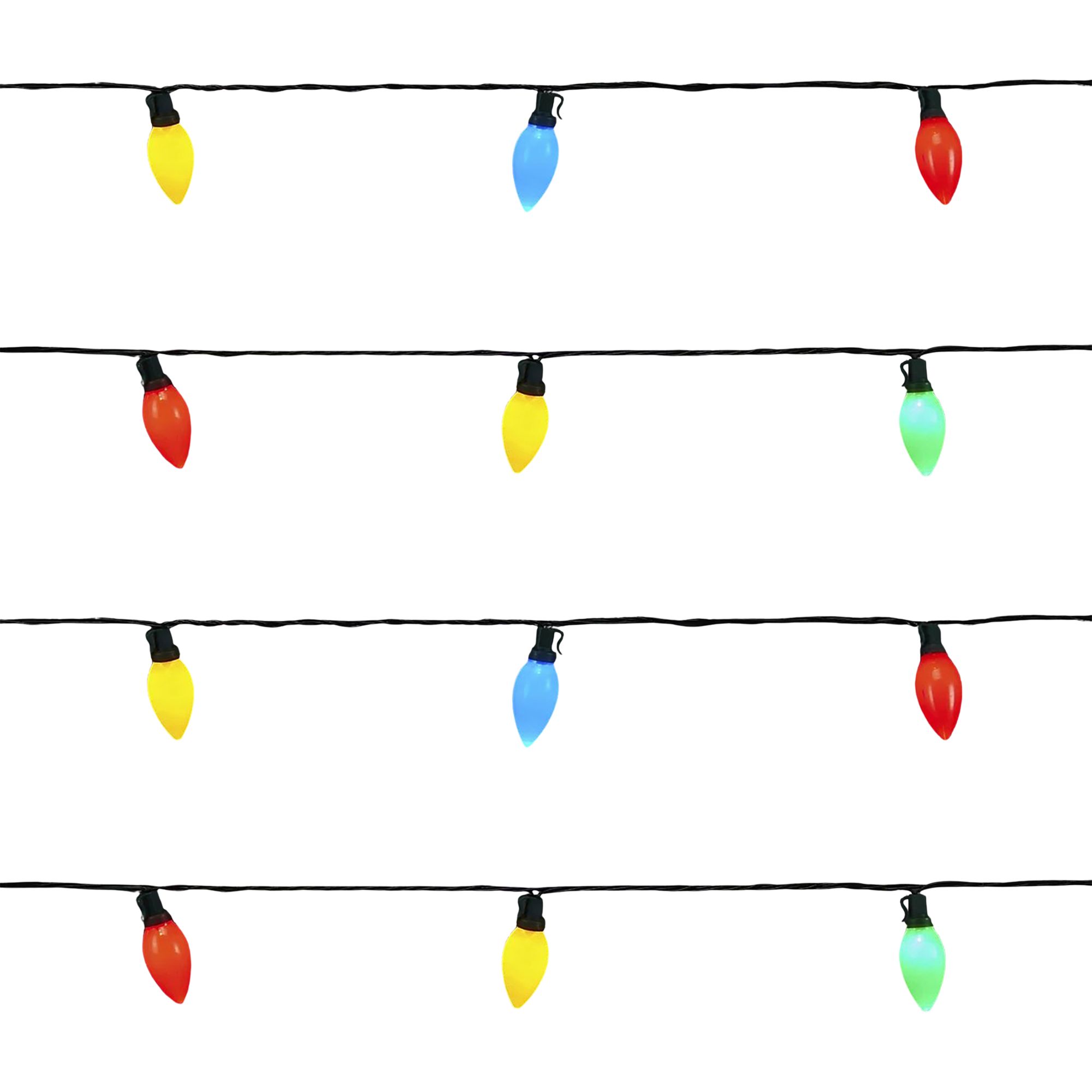 30 Multicolour LED String lights With timer function Green cable