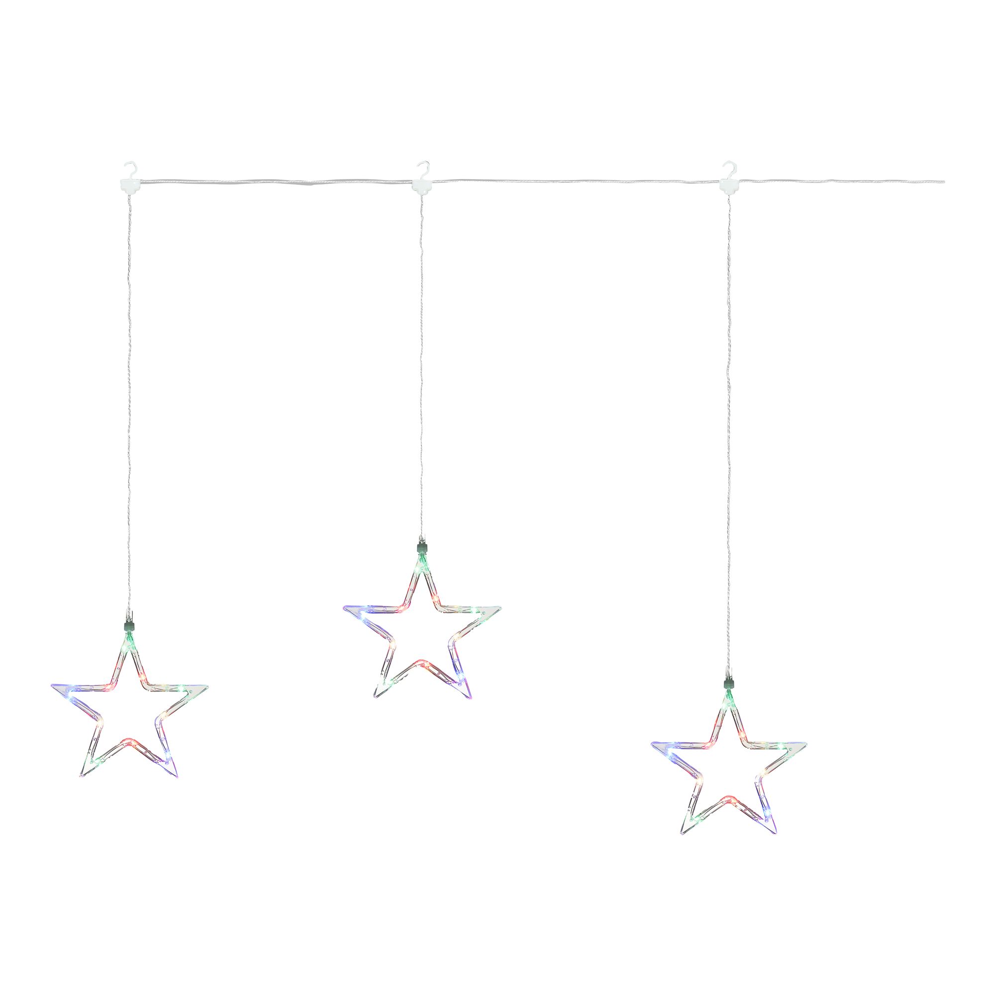 30 Multicolour Star LED Window light With timer function Clear cable