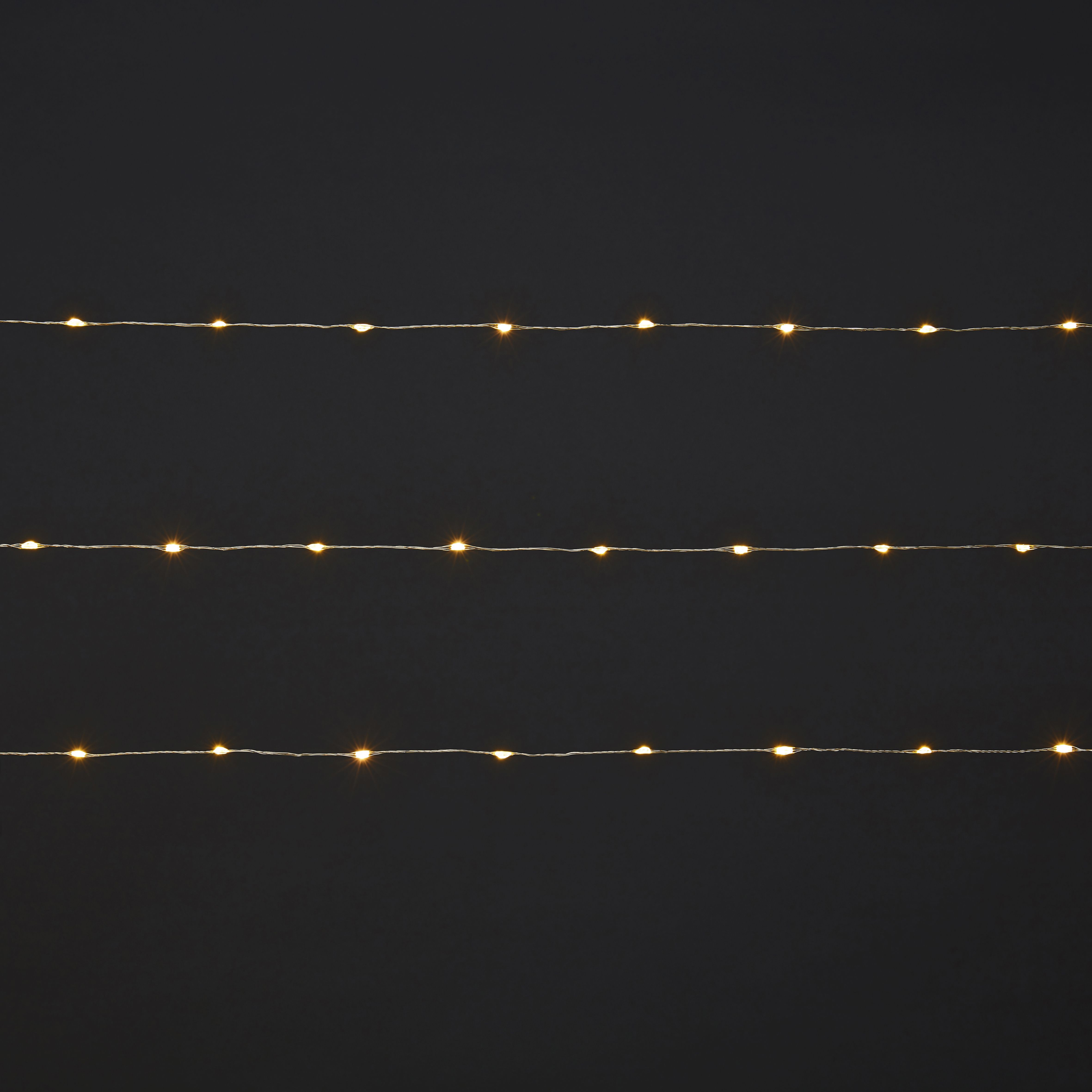 300 Ice white & warm white LED String lights With timer Silver cable