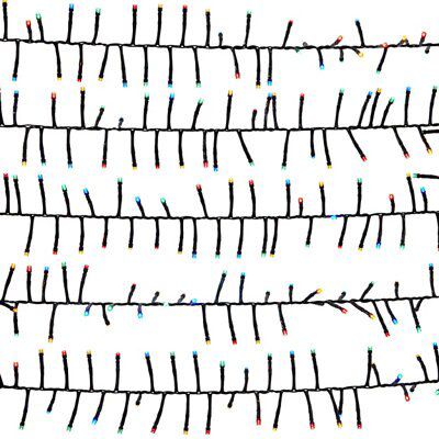 300 Multicolour Cluster LED String lights With timer function Green cable