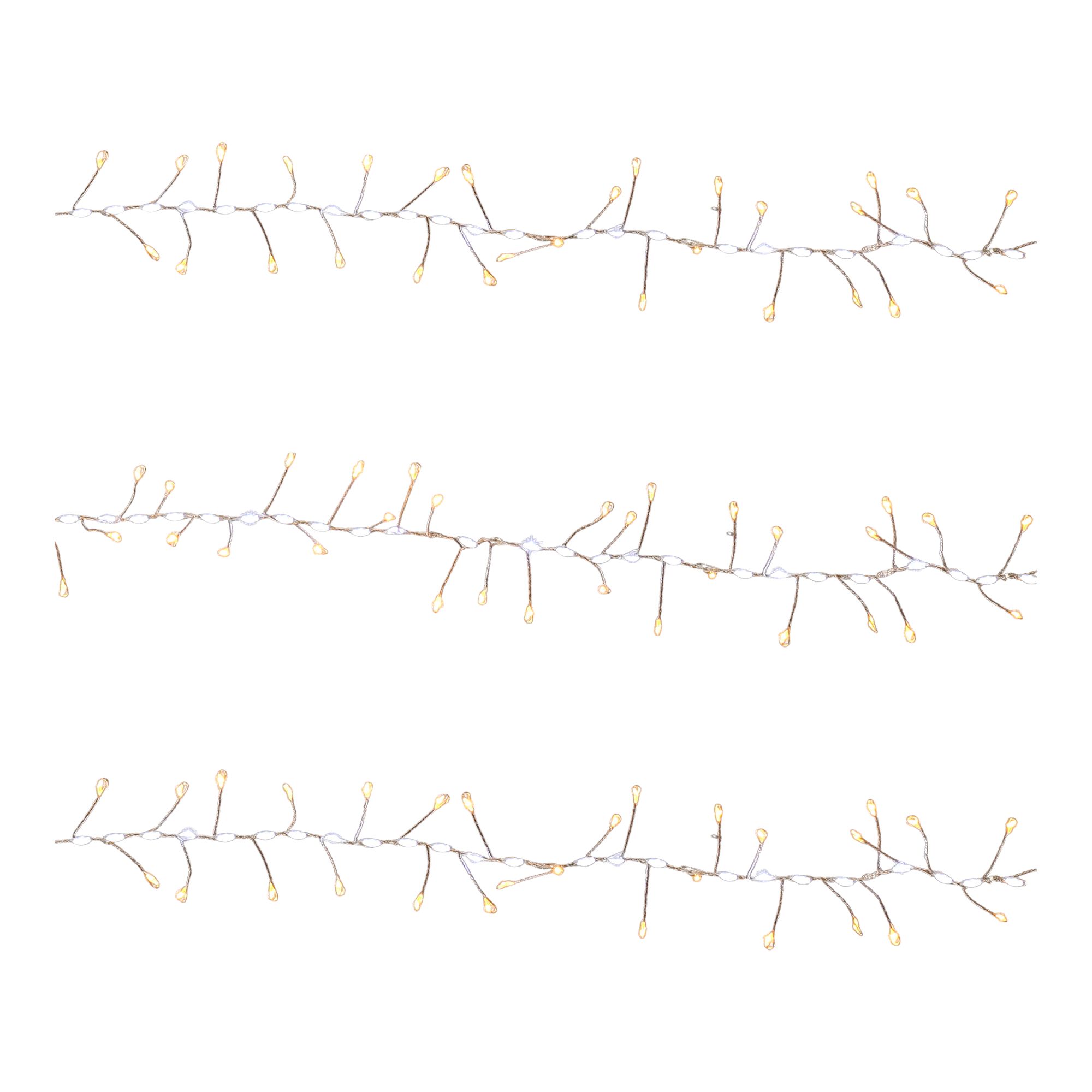 302 Multi White LED Cluster lights With timer function Clear cable