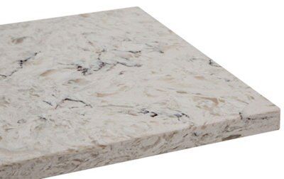 30mm Arctic storm White Quartz effect Kitchen Bespoke Worktop