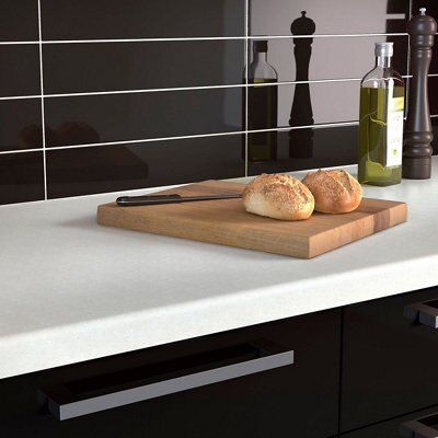 34mm Slate Matt Pale grey Acrylic Round edge Kitchen Breakfront Worktop ...