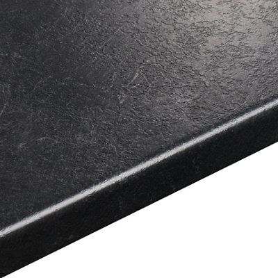 38mm Basalt slate Grey Stone effect Laminate Round edge Kitchen Worktop ...