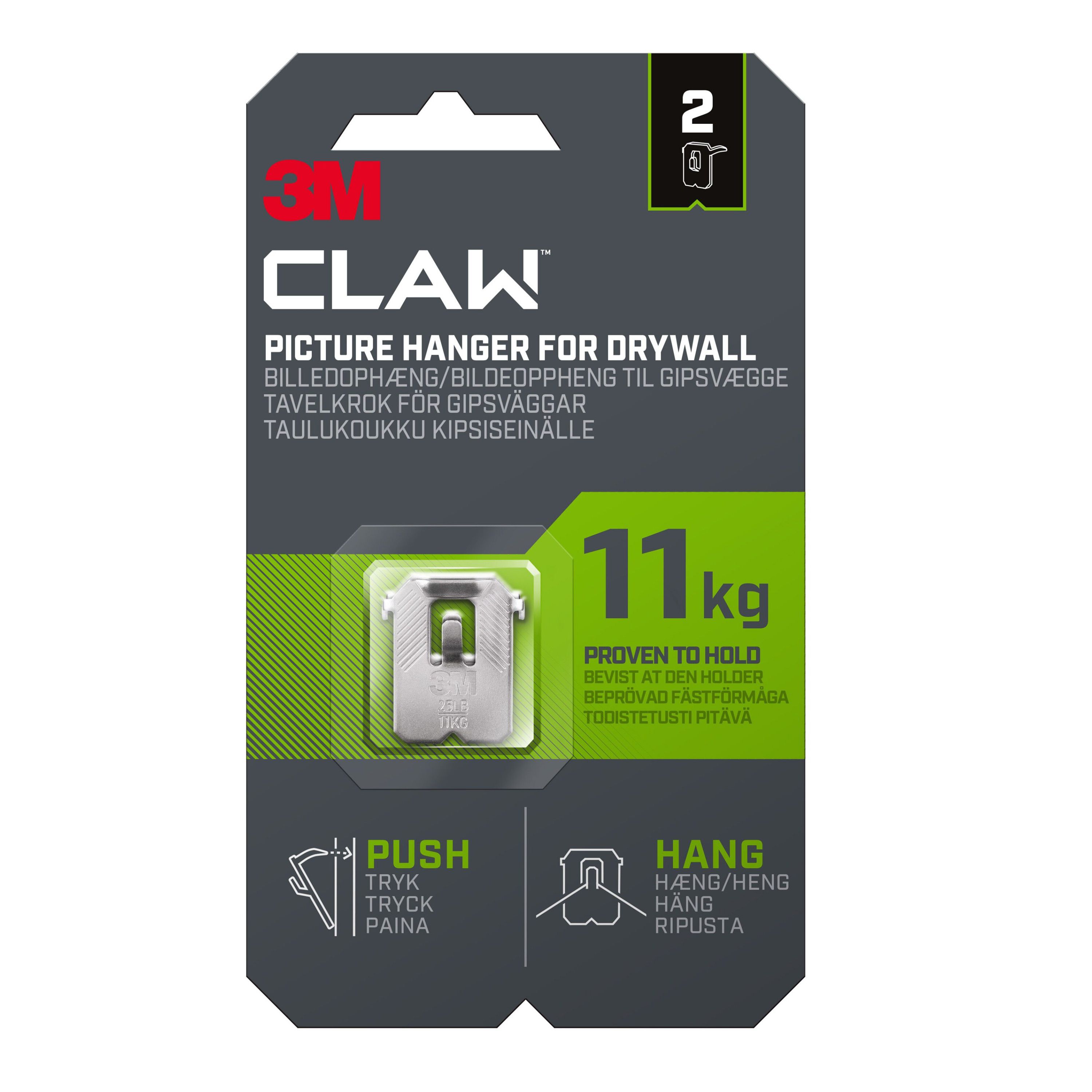 3M Claw Picture hanger (H)31.5mm (W)27mm, Pack of 2