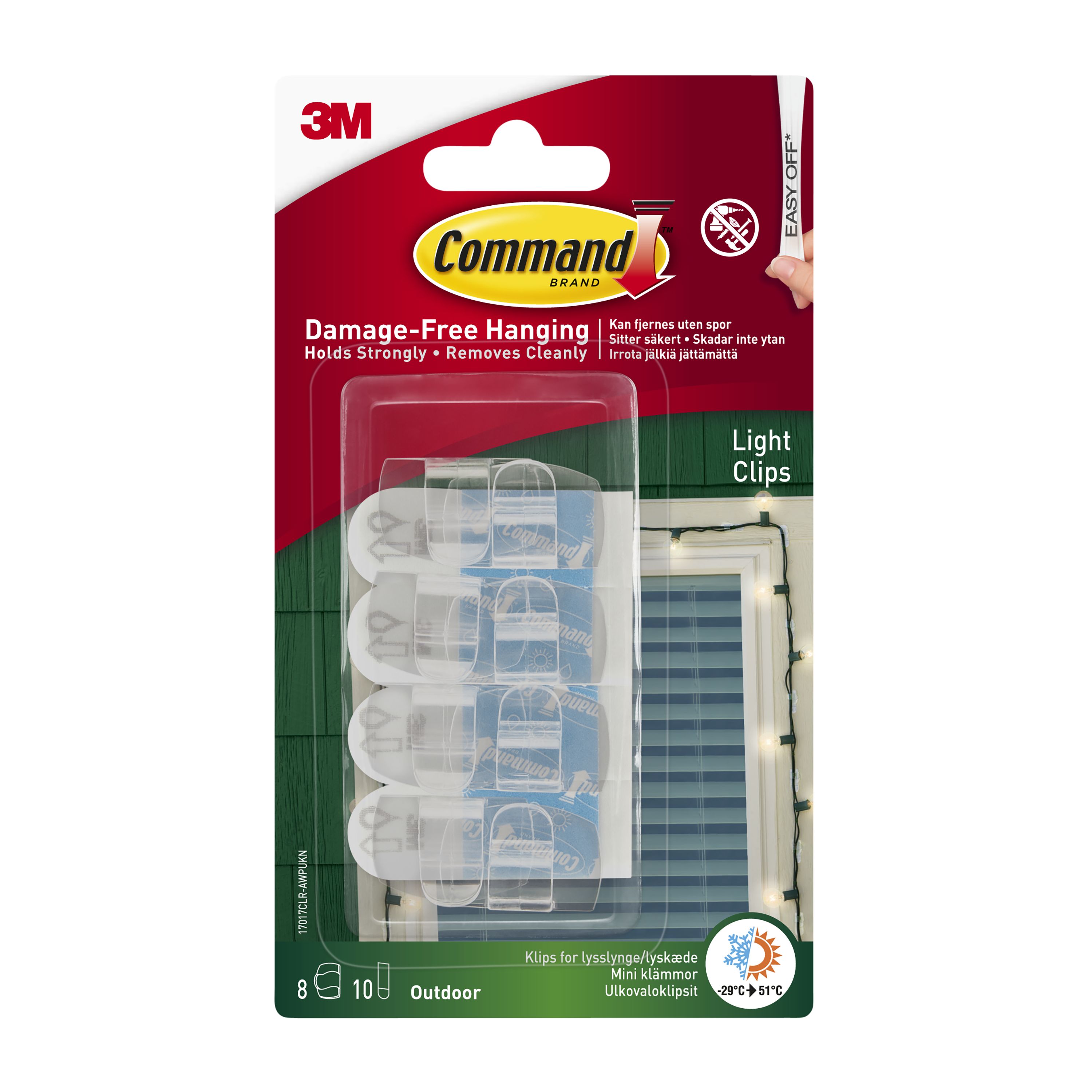 3M Command Clear Plastic Small Single Clip, Pack of 8 | DIY at B&Q
