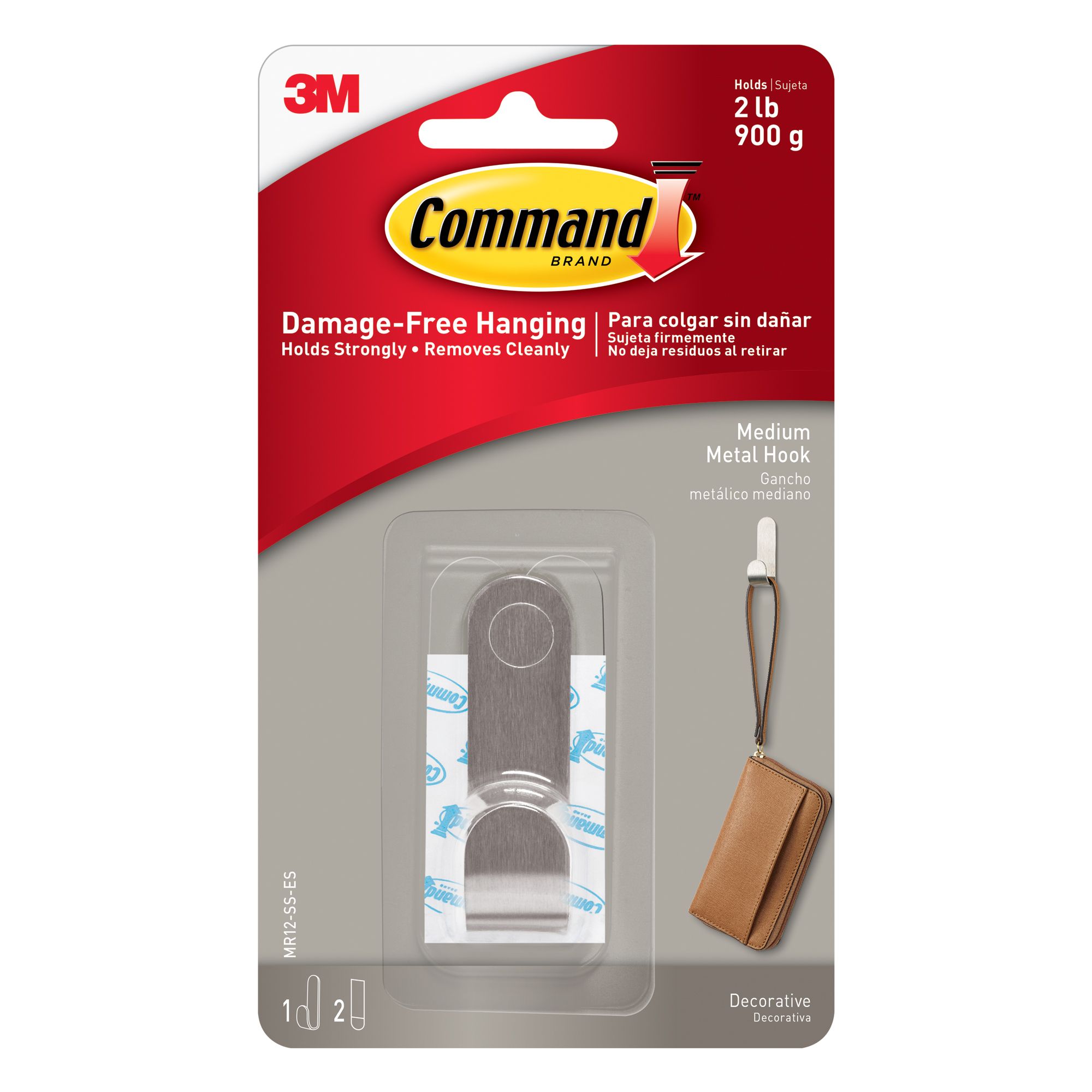 3M Command Modern Medium Hook (Holds)900g | DIY at B&Q