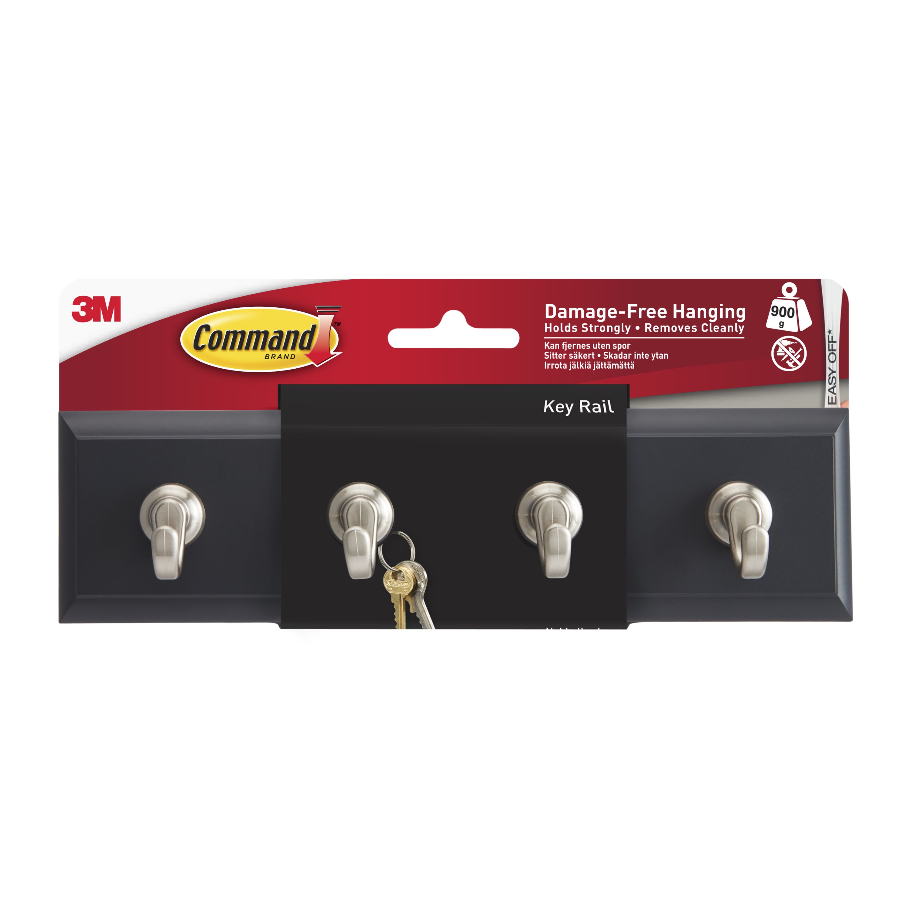3M Command Modern Medium Single Slate Key rail (Holds)0.9kg | DIY at B&Q