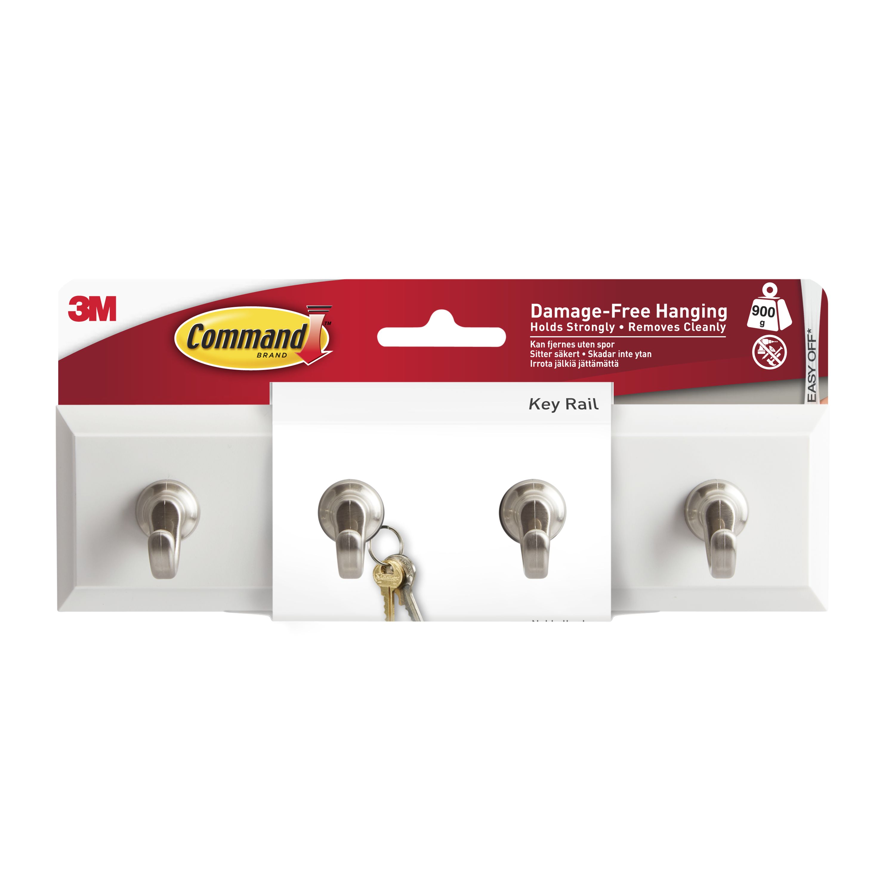 3M Command Quartz Medium Key rail (Holds)900g | DIY at B&Q