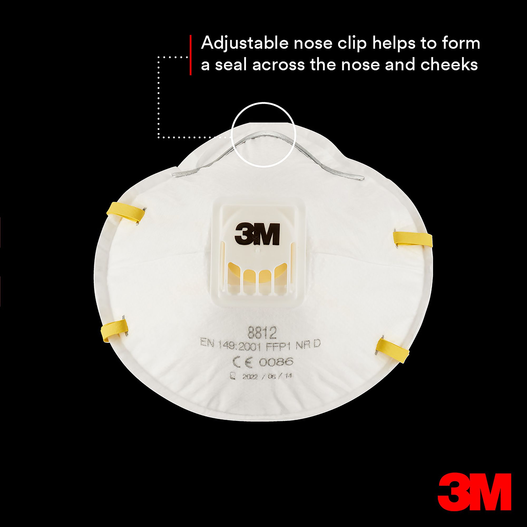 3M P1 Valved Disposable dust mask 8812, Pack of 3