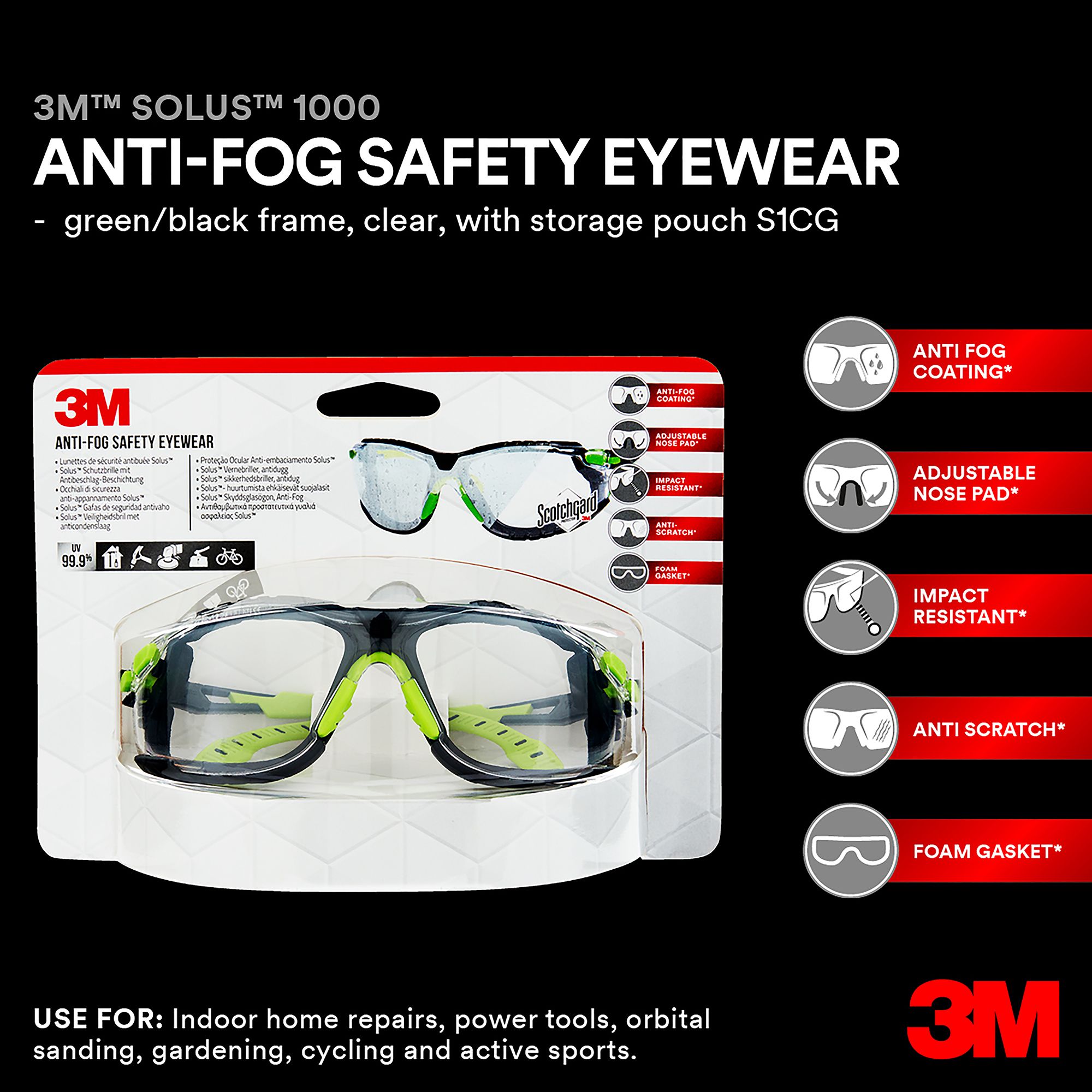 3M Solus 1000 Clear lens Safety specs