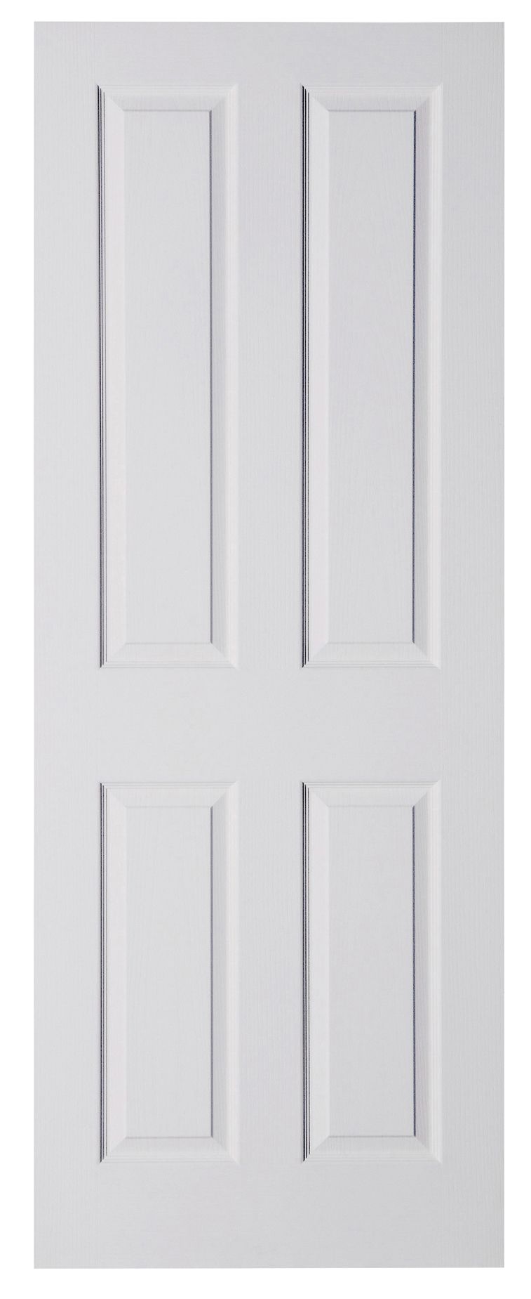 4 panel Unglazed Contemporary White Internal Softwood Door, (H)2032mm ...