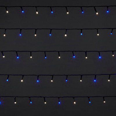 400 Blue/ice white (Dual colour) LED String lights Without timer function Green cable