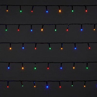 400 Multicolour LED String lights Green cable | DIY at B&Q