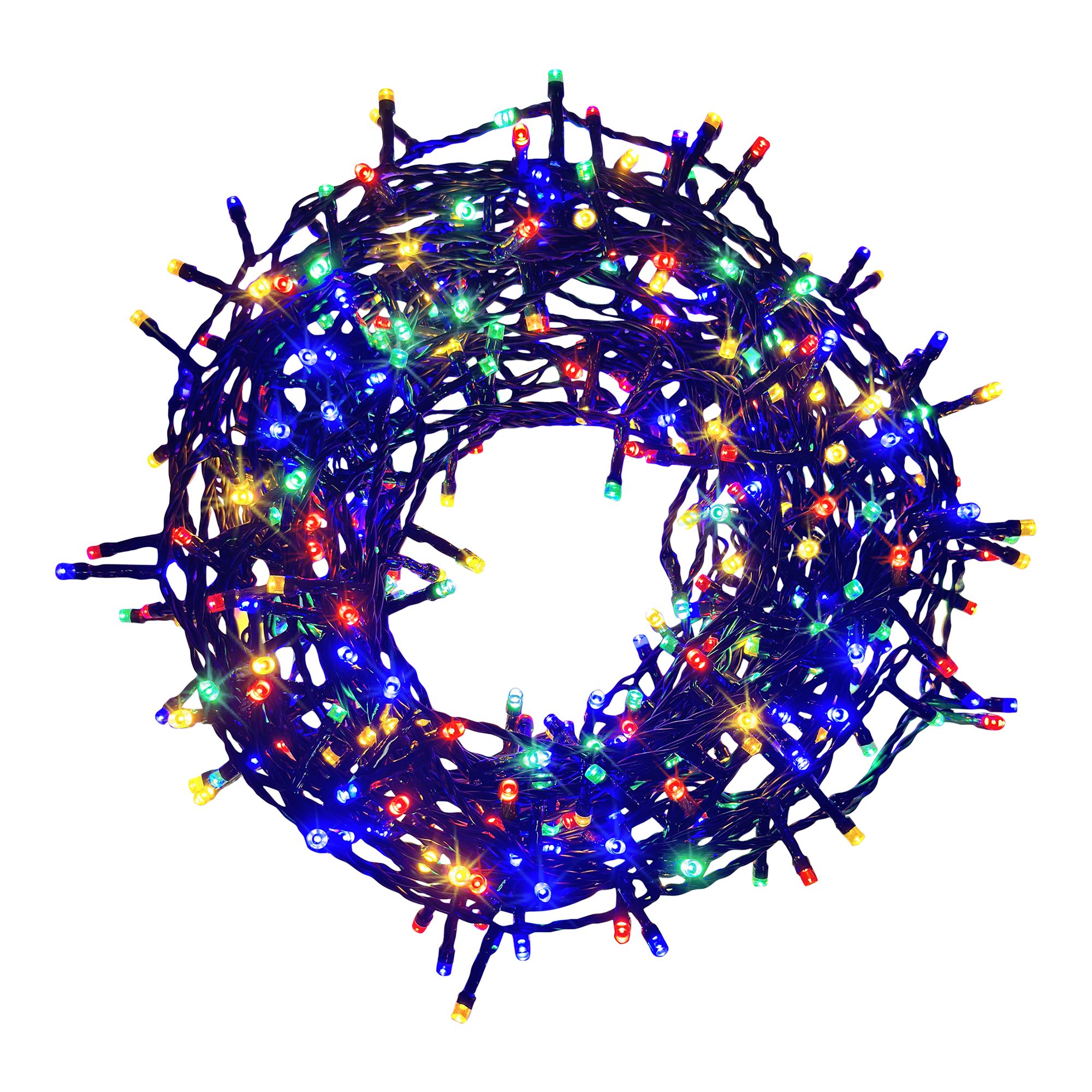 400 Multicolour LED String lights With timer function Green cable