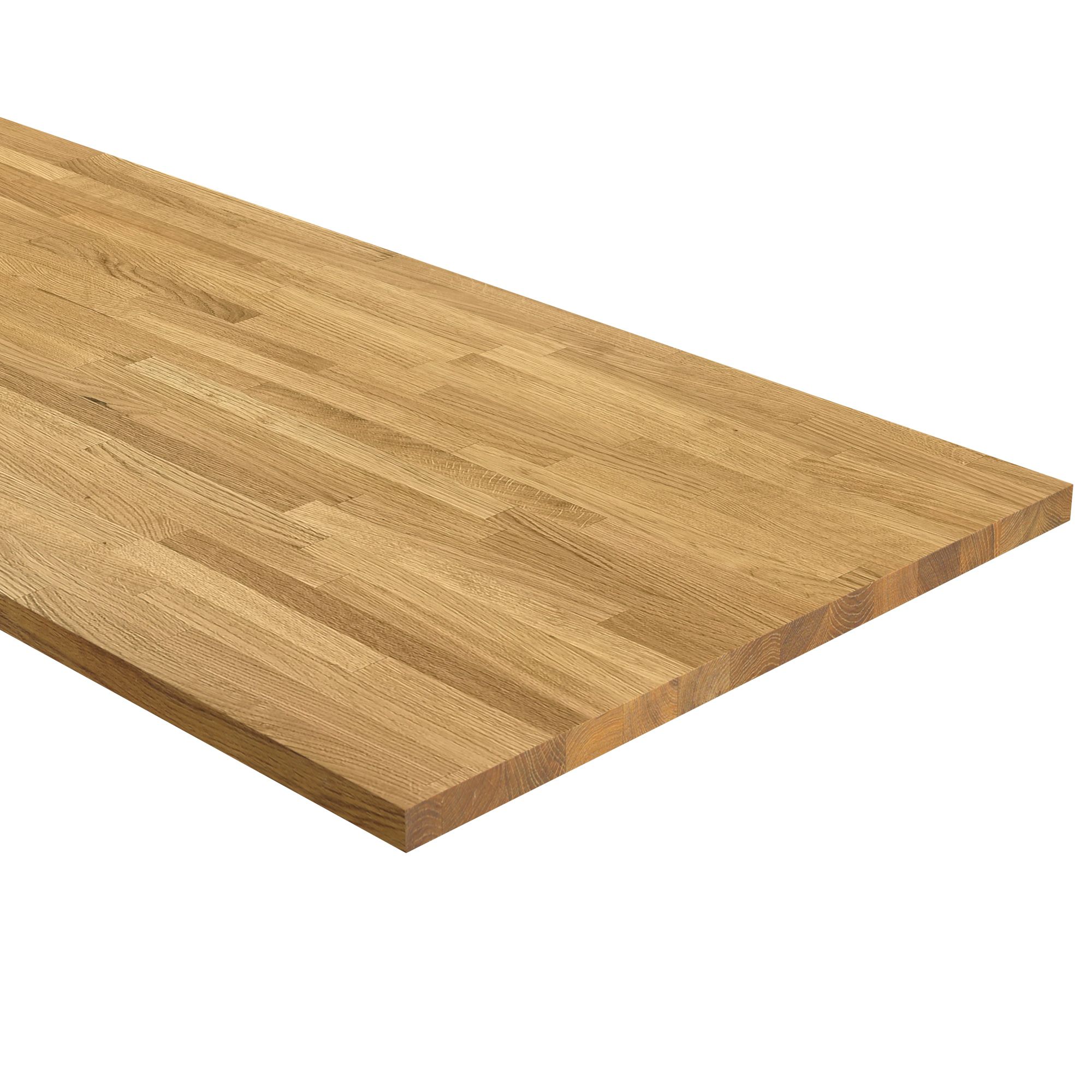 40mm Oak Classic Oiled Solid oak Chamfered Kitchen Island Worktop, (L ...