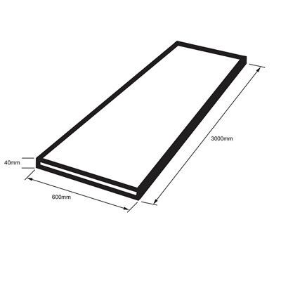 40mm Solid walnut Square edge Kitchen Worktop, (L)3000mm