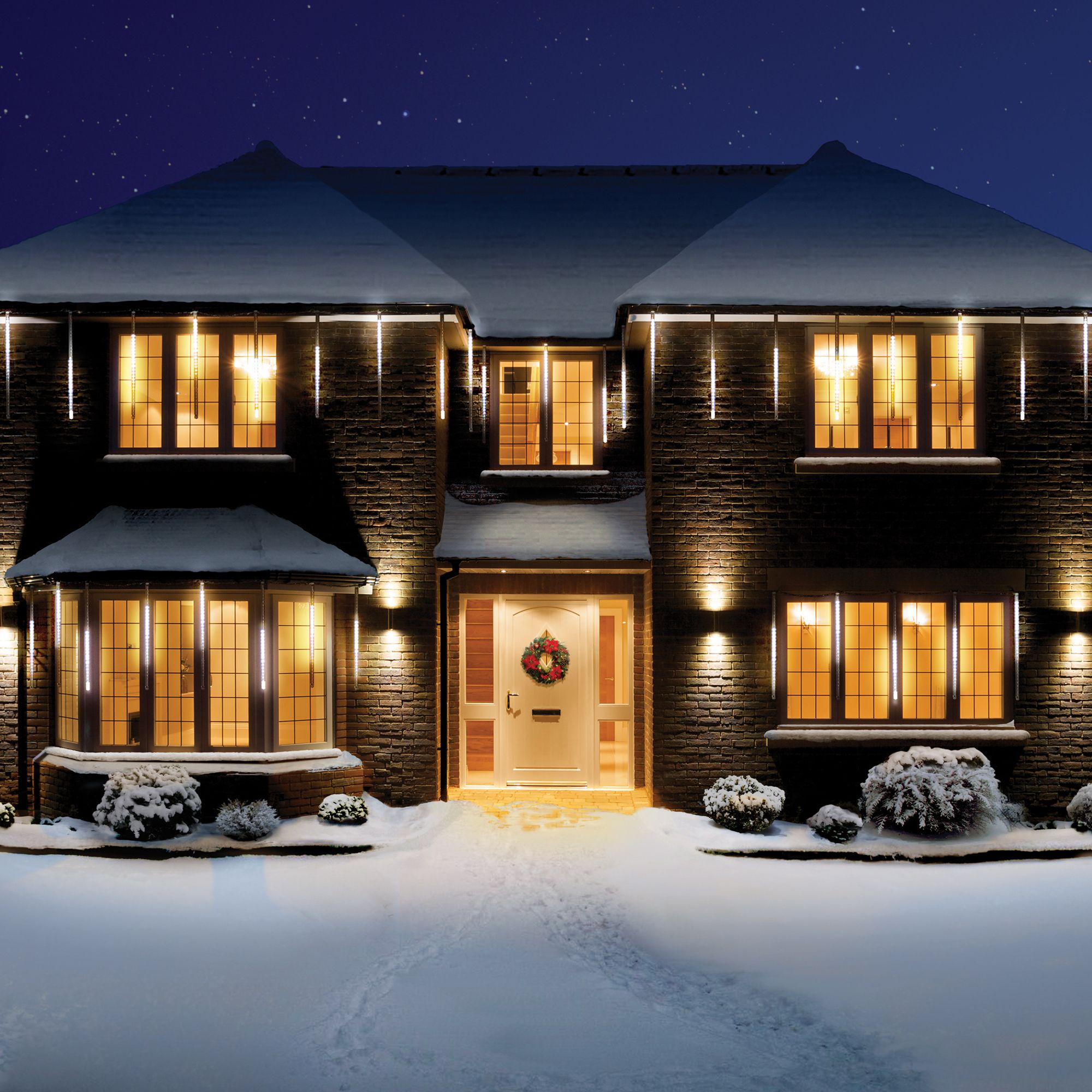 450 White Digital snow LED Without timer function Icicle light Clear cable