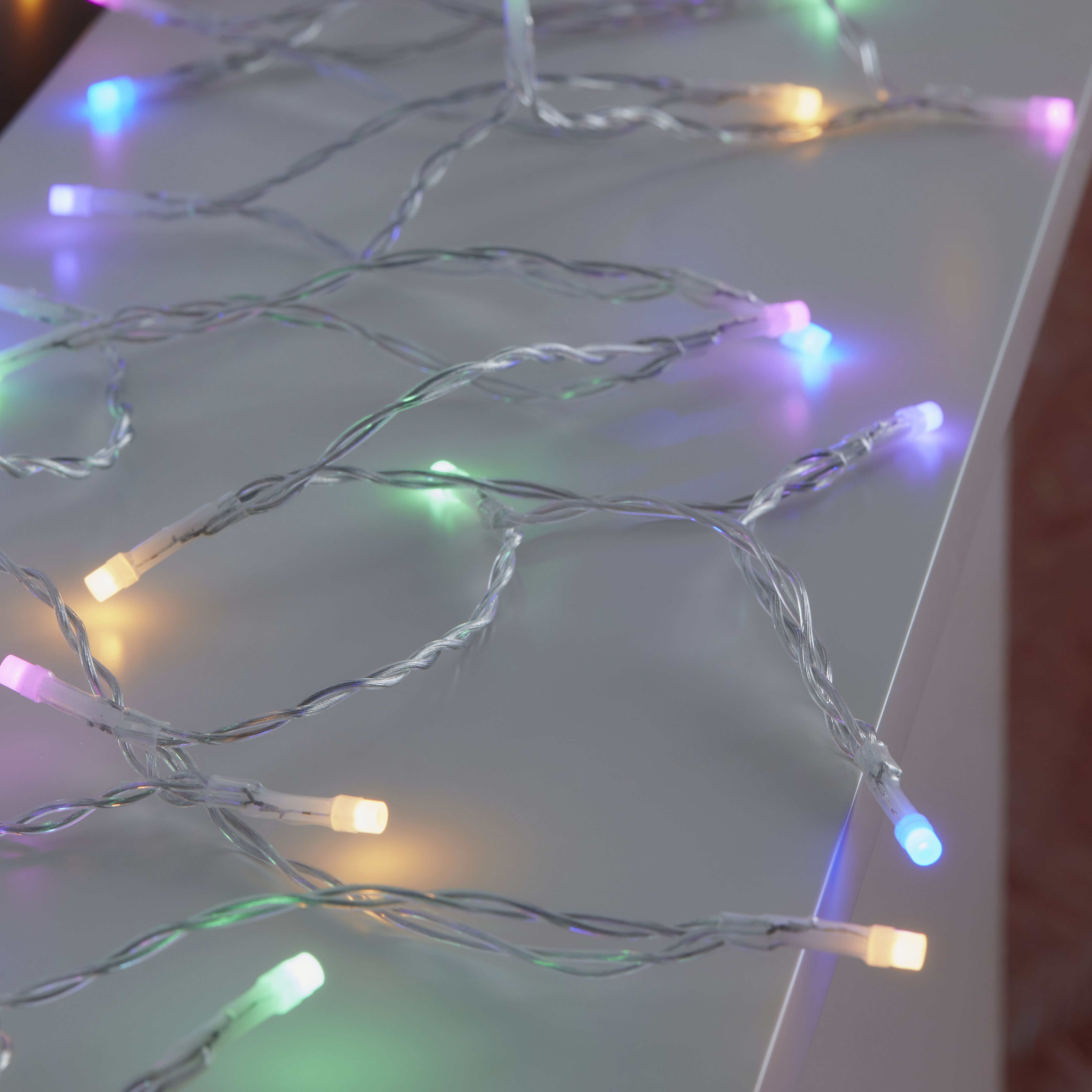 50 Multicolour LED String lights With timer function Clear cable