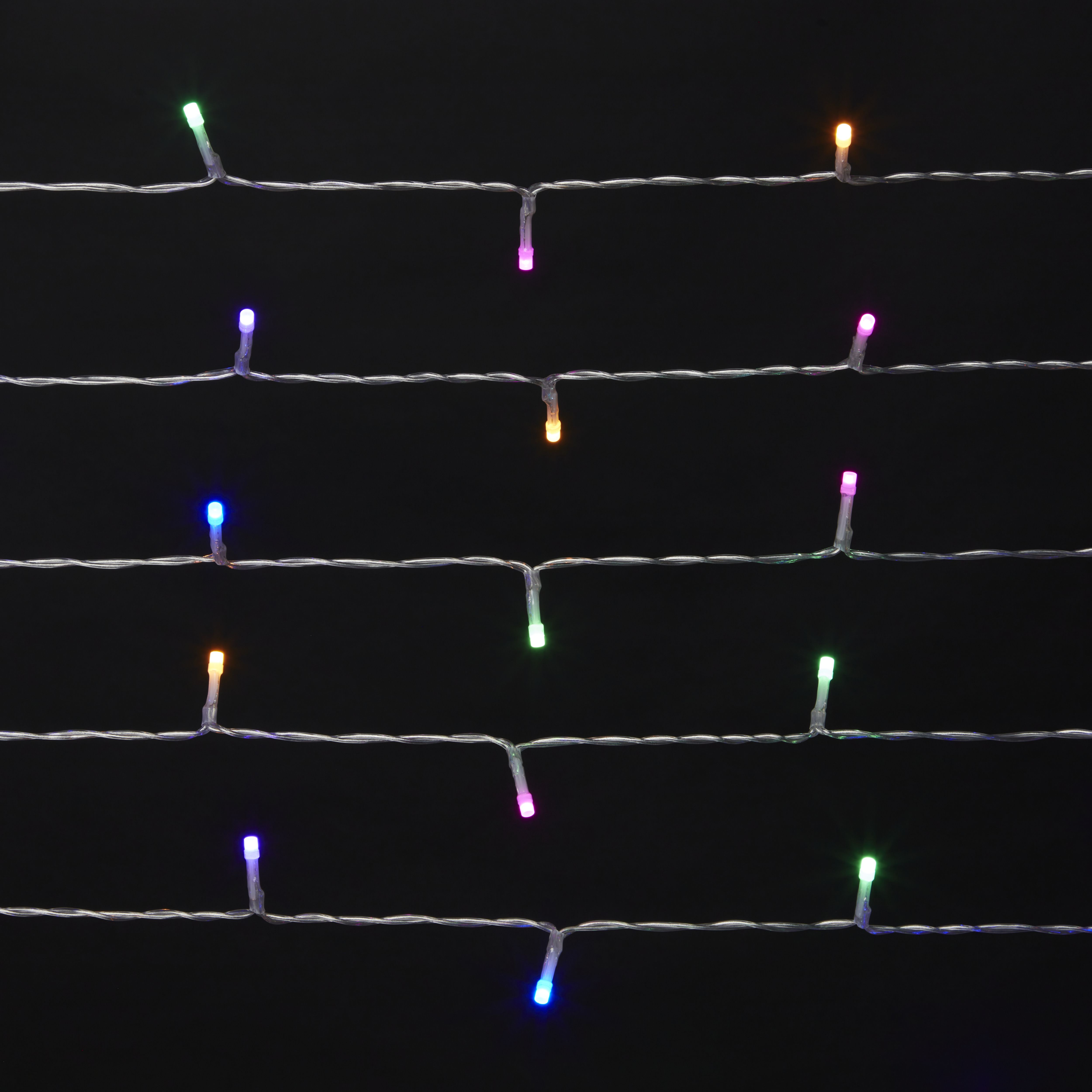 50 Rainbow LED String lights with 5.2m Clear cable | DIY at B&Q