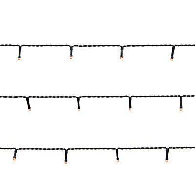 50 Warm white LED String lights With timer function Green cable