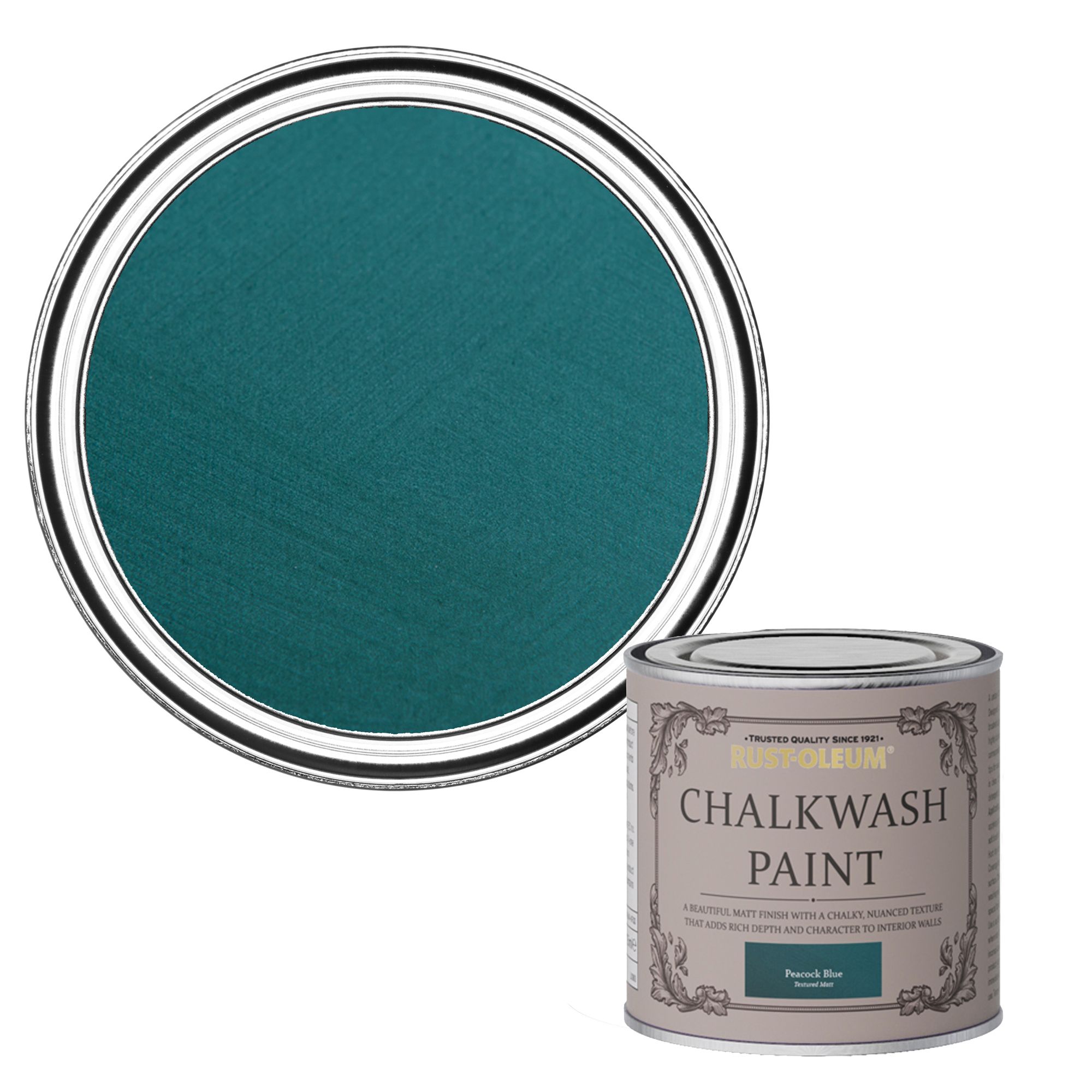 Rust-Oleum Chalkwash Peacock Blue Flat Matt Emulsion Paint, 125Ml ...