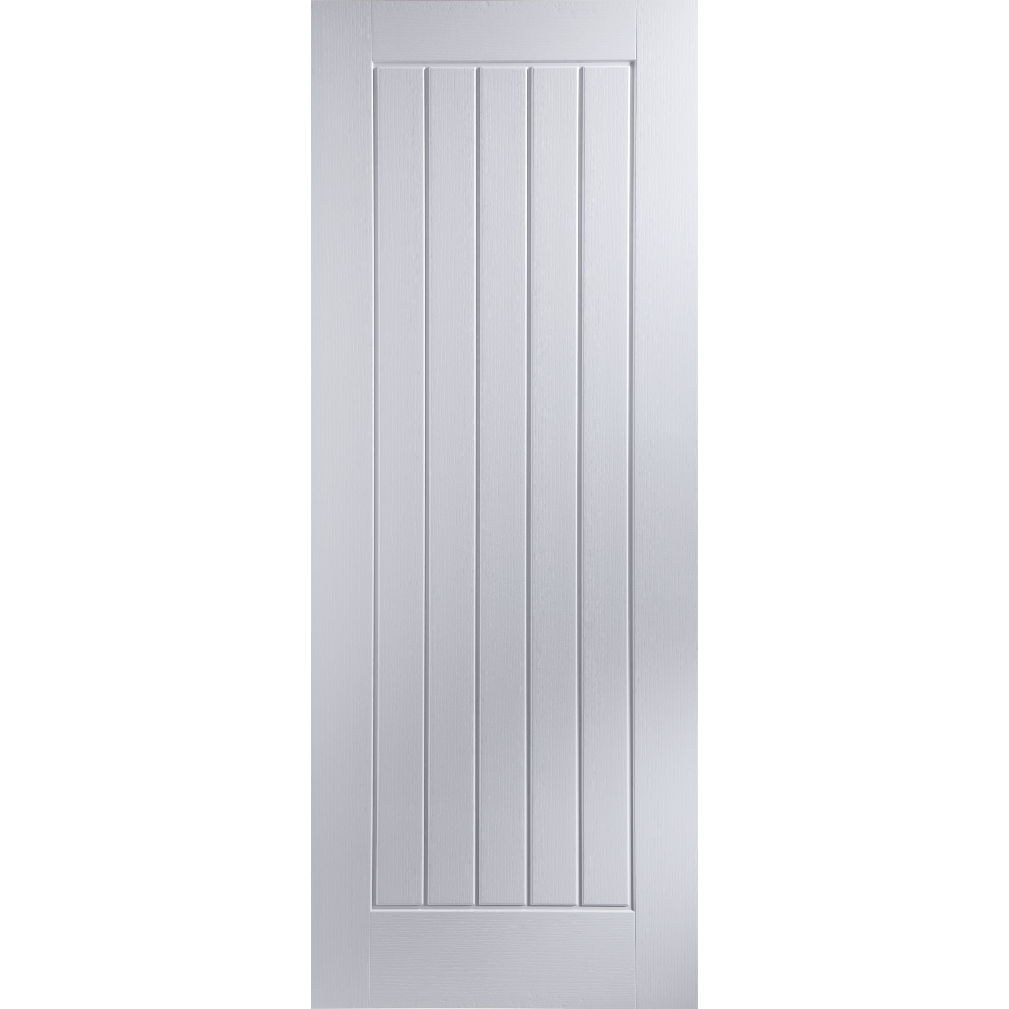 6 panel Unglazed Cottage White Woodgrain effect Internal Door, (H ...