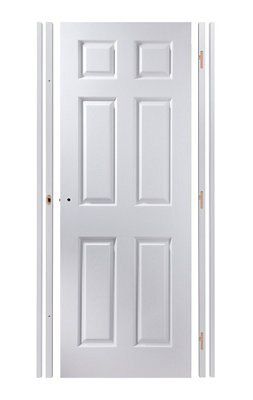 6 panel Unglazed White Internal Door & frame set, (H)1996mm (W)762mm ...
