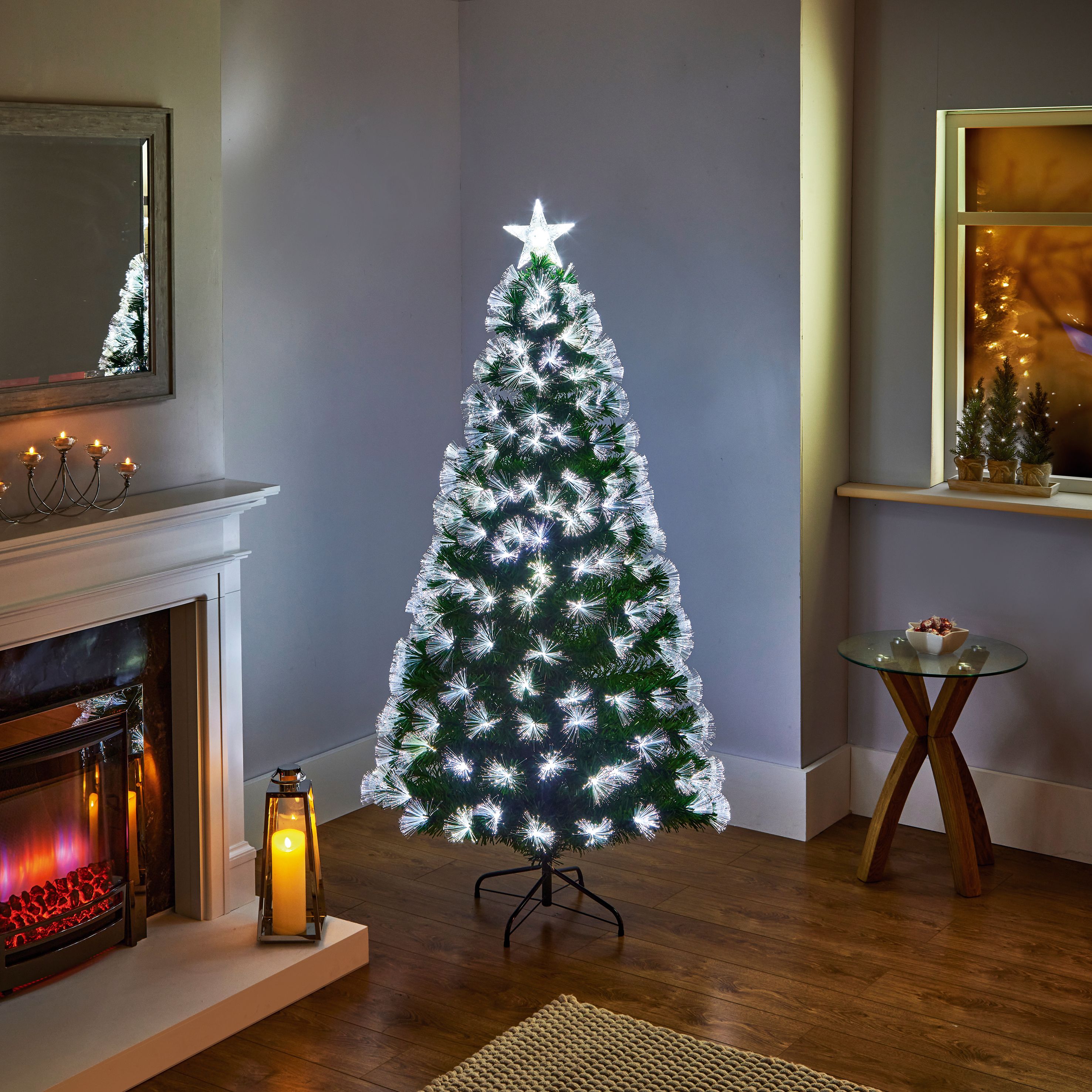6ft Full Colour changing LED Pre-lit Fibre optic christmas tree