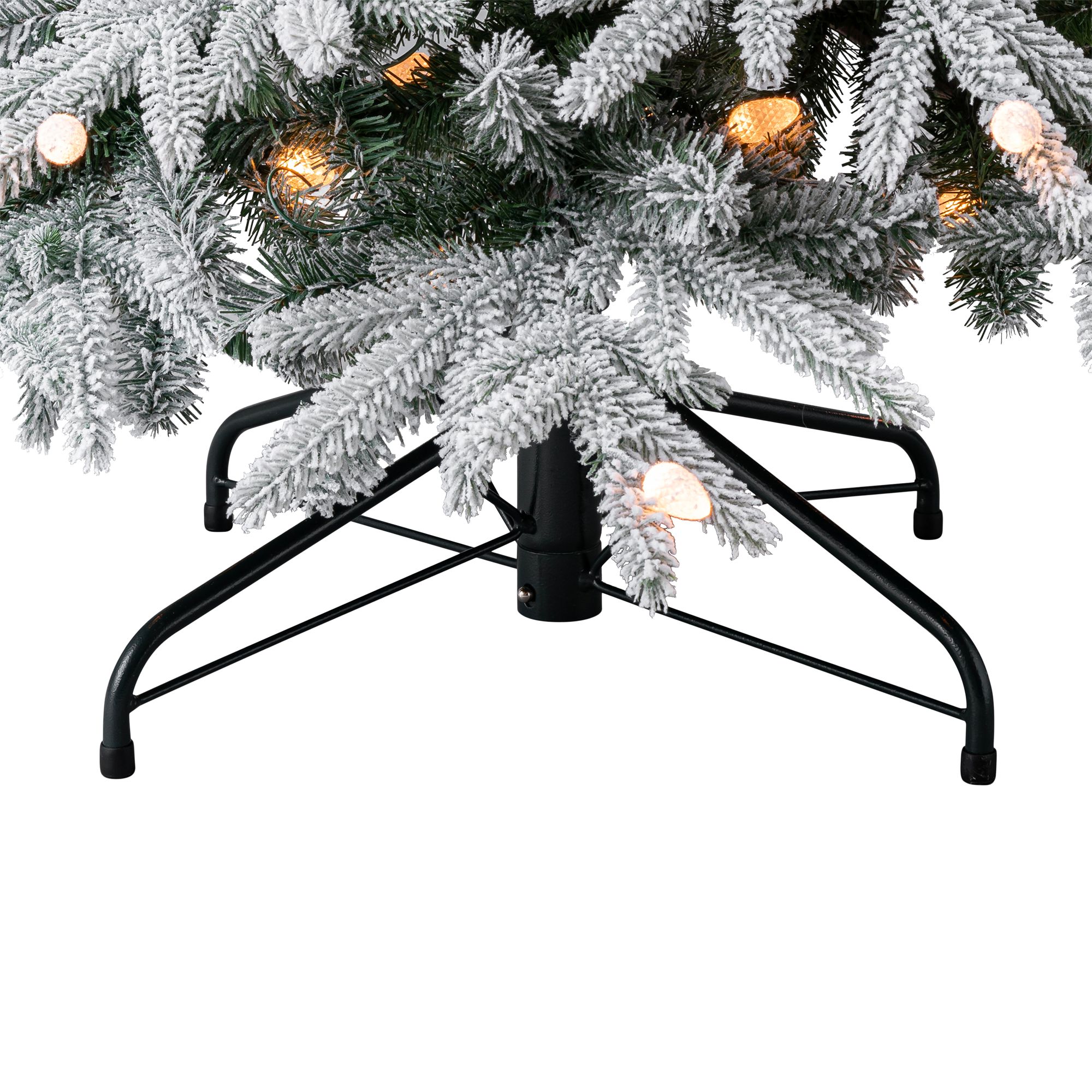 6ft Full Octanis Warm white LED Pre-lit Flocked effect Artificial ...