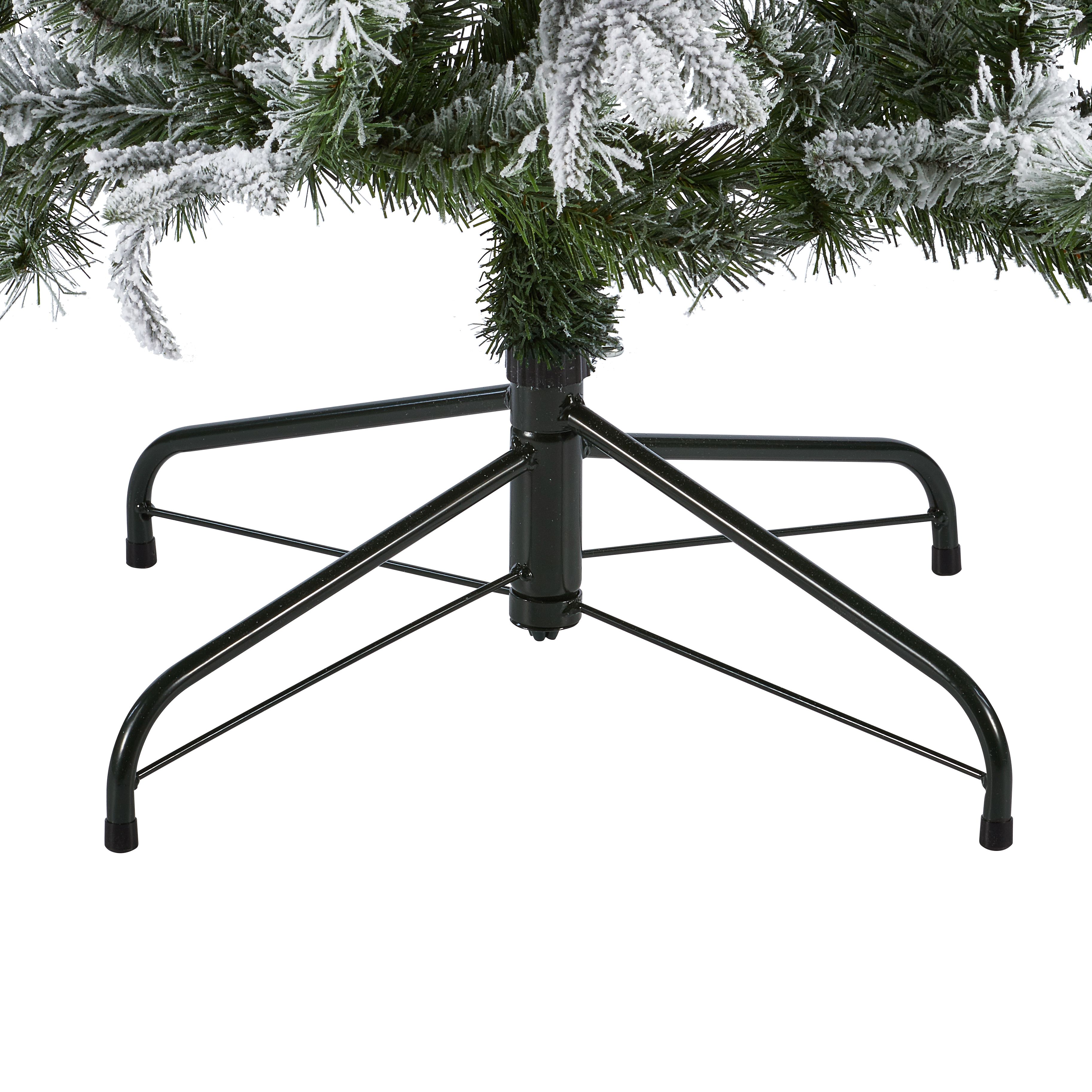 6ft Kabru Snowy Green Snow tipped effect Hinged Full Artificial ...