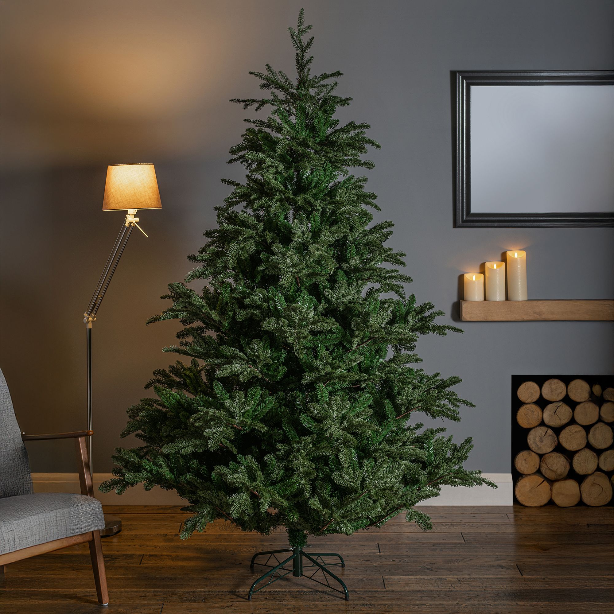 6ft Nordman fir Hinged Full Artificial Christmas tree - Green