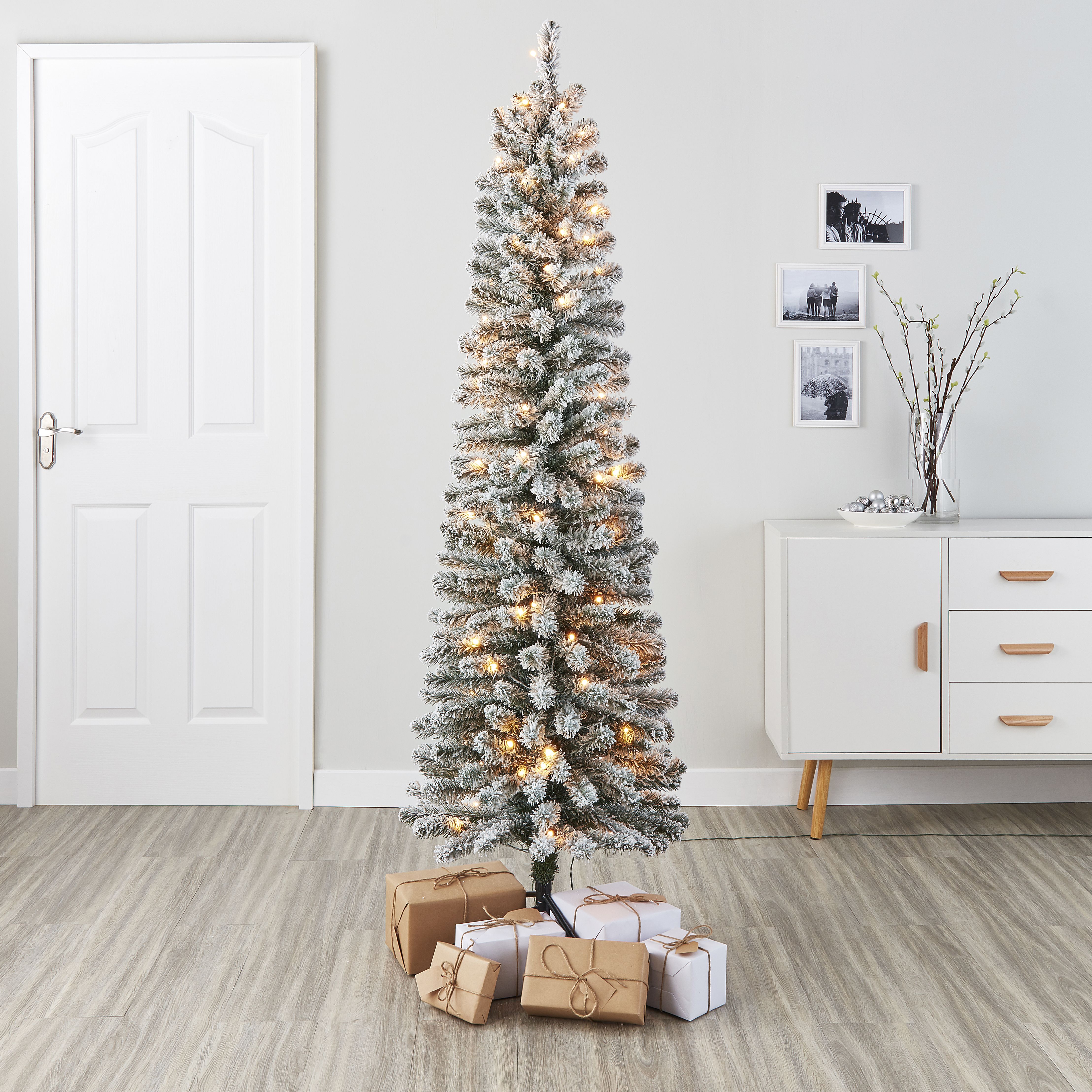 Slimline pre lit christmas trees store