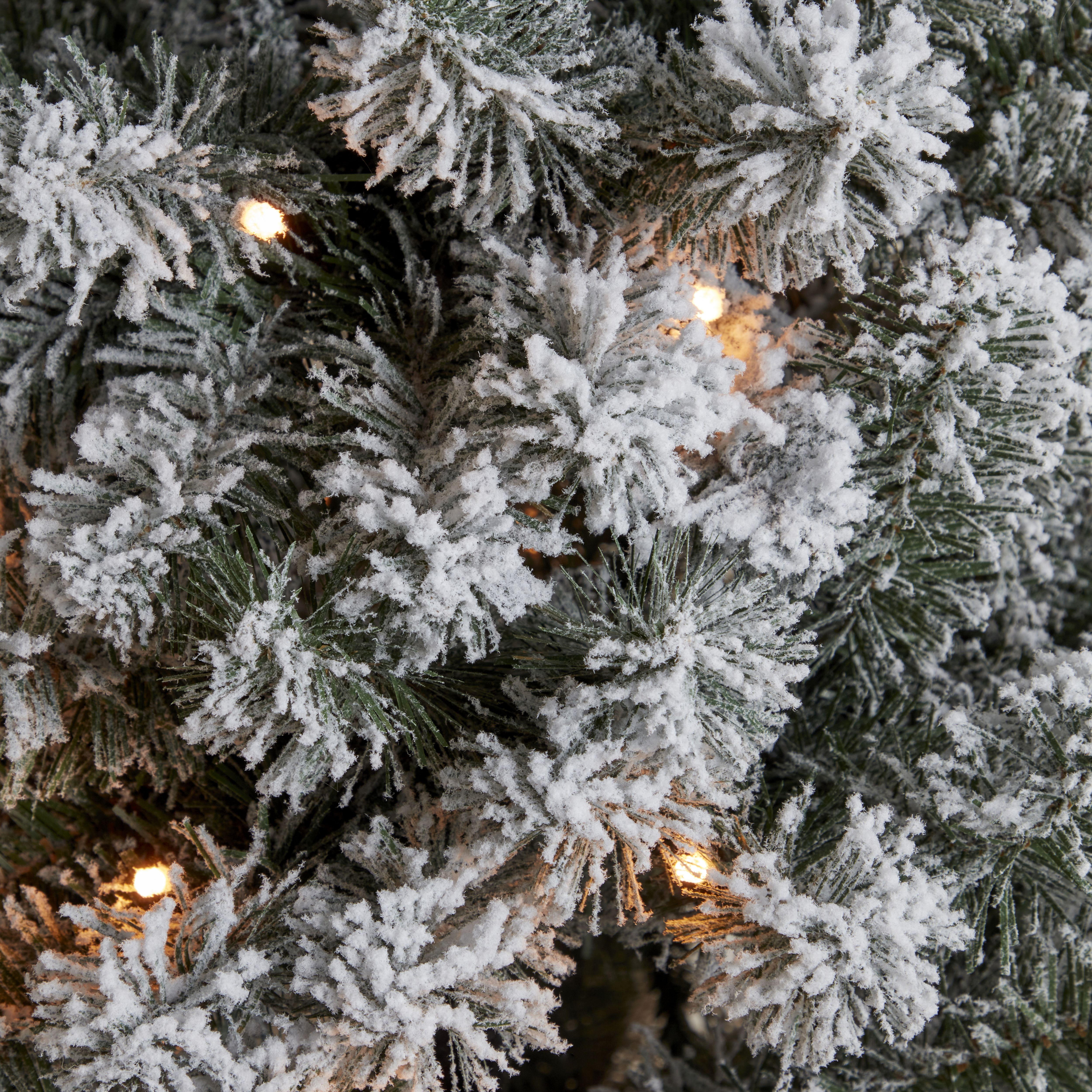 6ft Slim Olan Warm white LED N/A Pre-lit Flocked effect Artificial ...