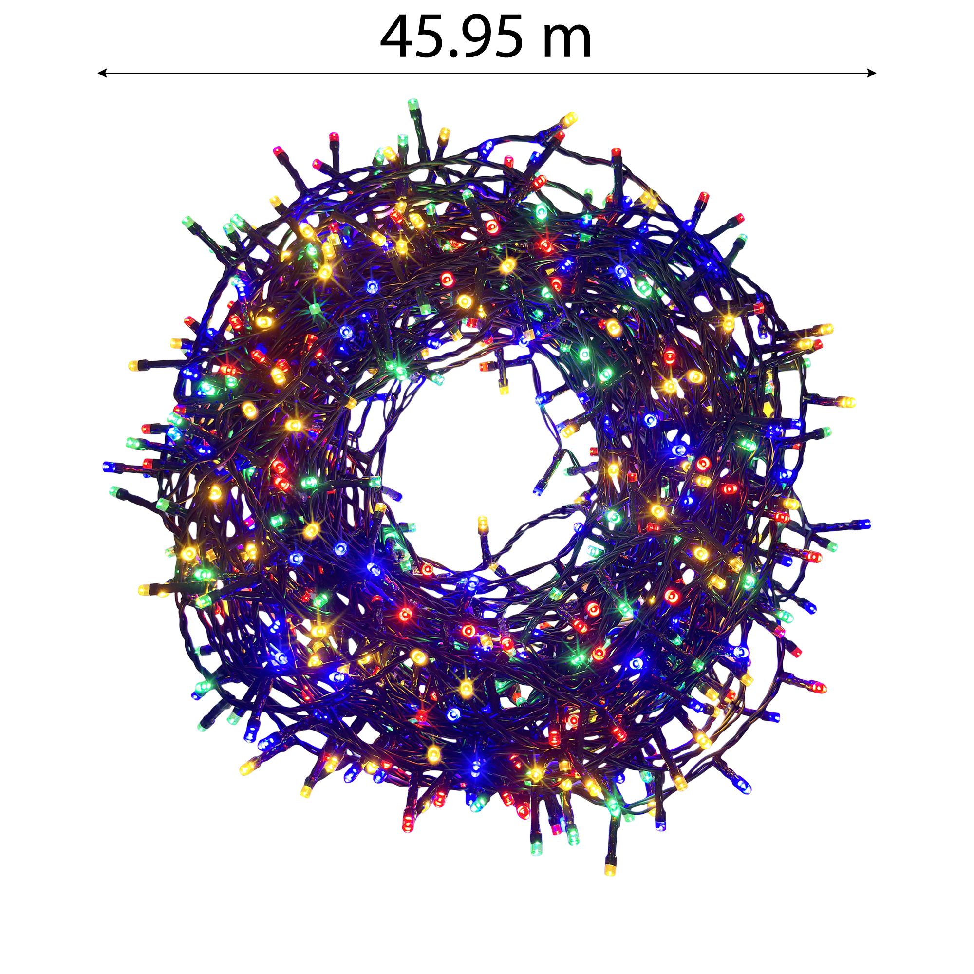 720 Multicolour LED String lights With timer function Green cable
