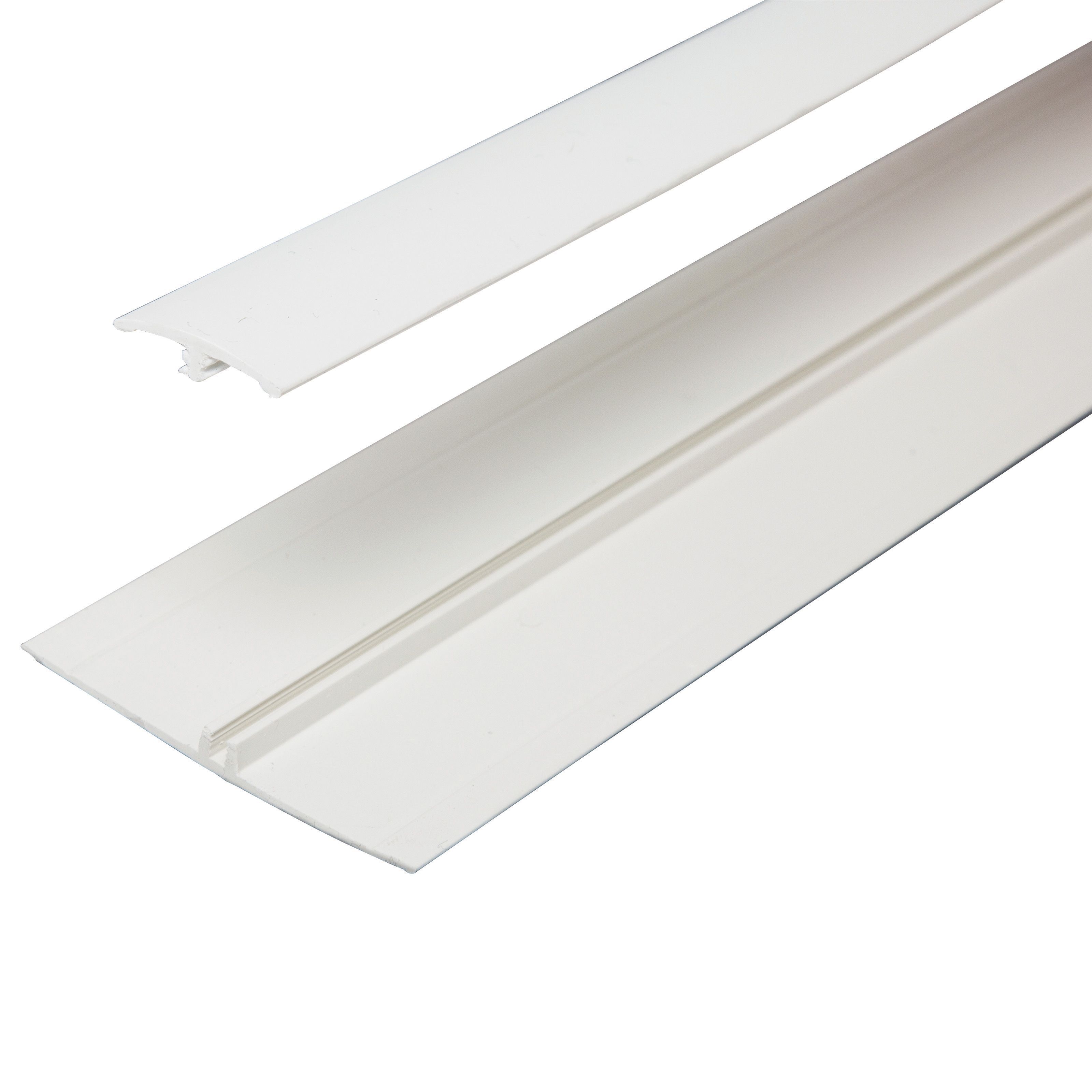 7290108120264 8IN WHITE 2 PART CAPPING STRIP BASE | DIY at B&Q