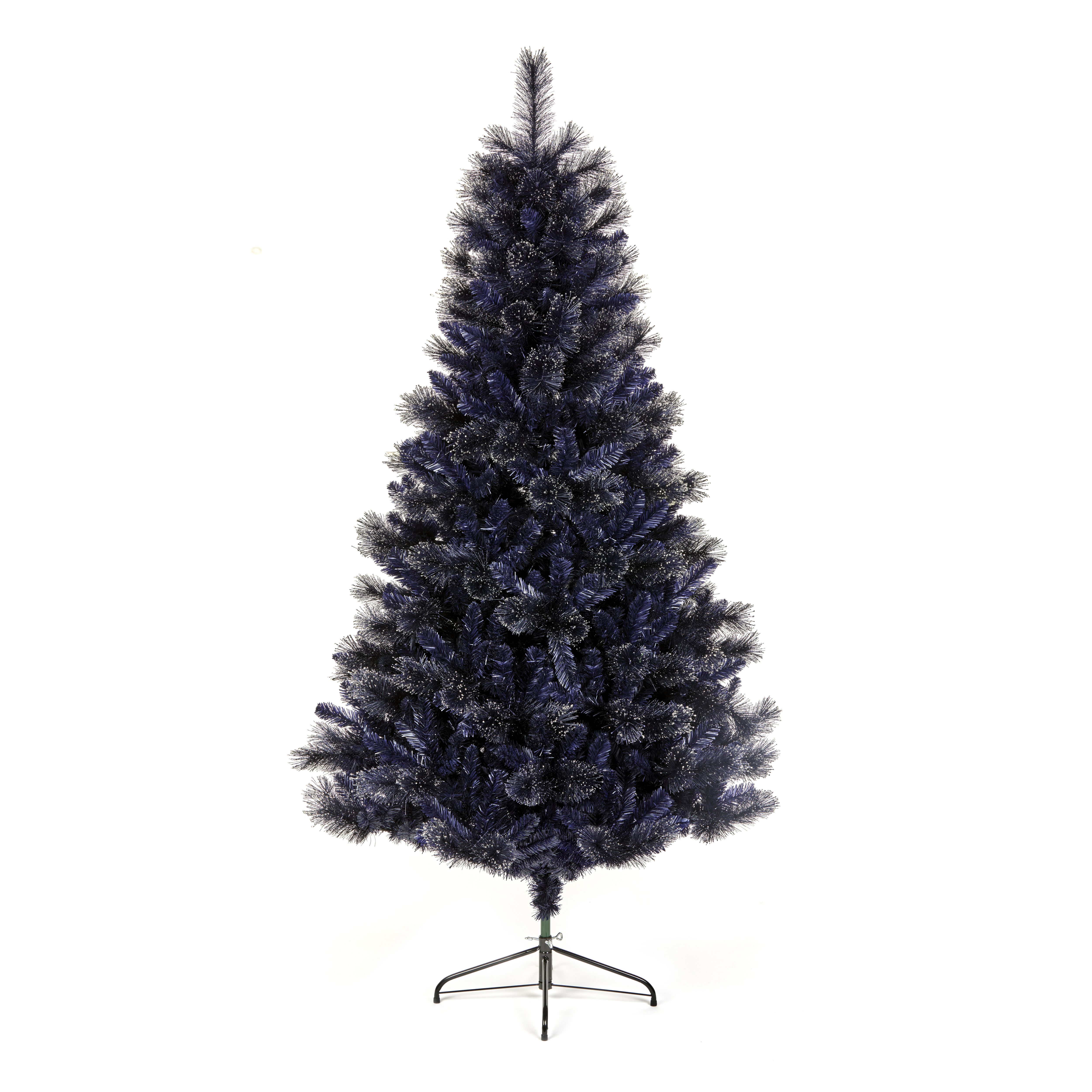 7ft Dew drop fir Blue Hinged Full Artificial decorative tree | DIY at B&Q