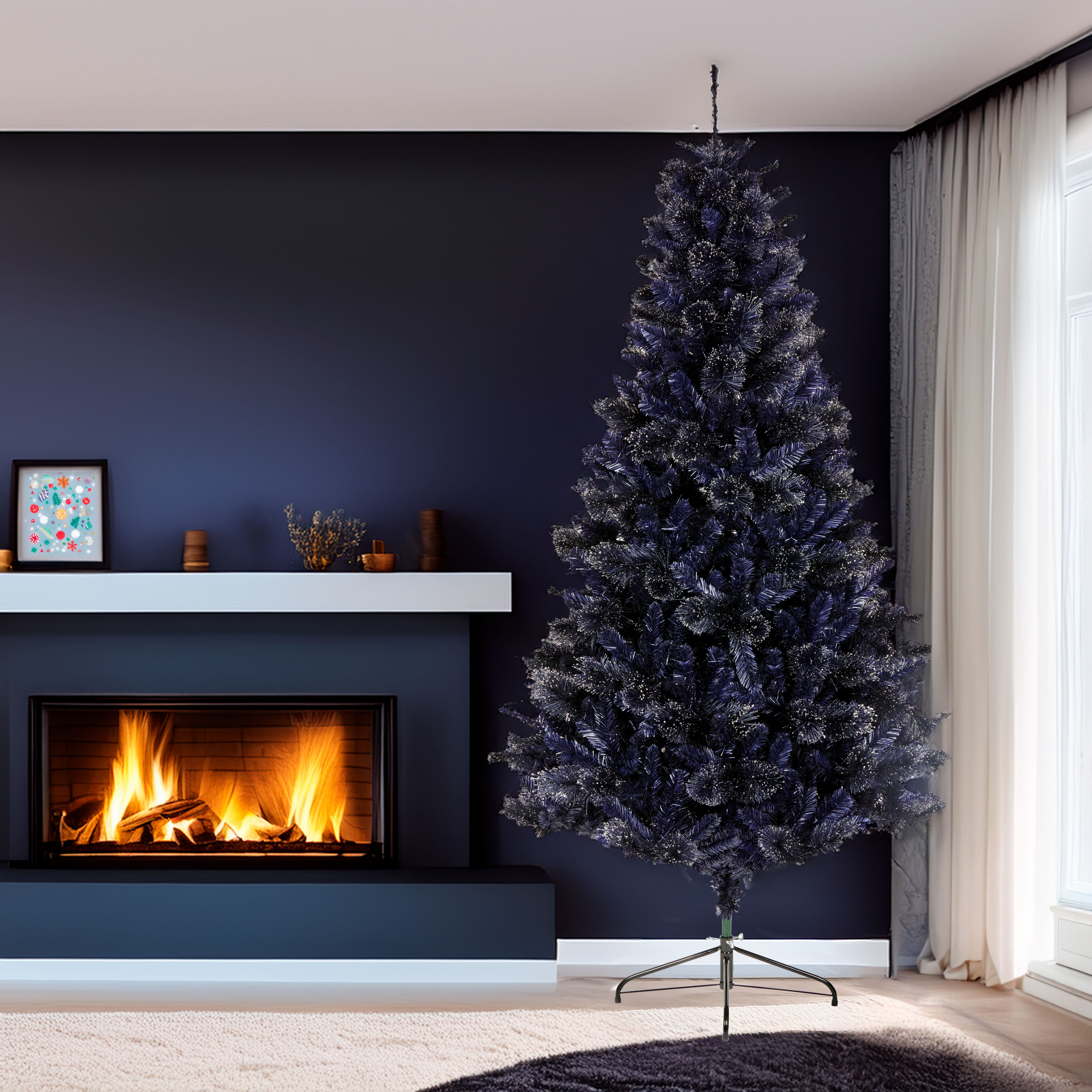7ft Dew drop fir Hinged Full Artificial decorative tree - Blue