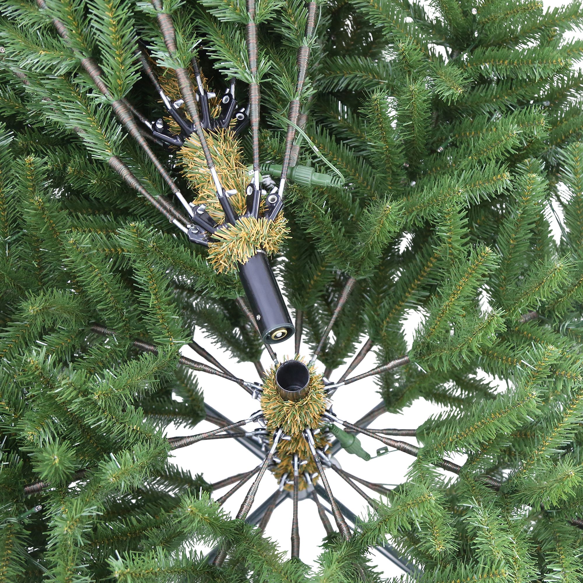 7ft Full Fraser Fir Warm white LED Hinged Pre-lit Artificial Christmas ...