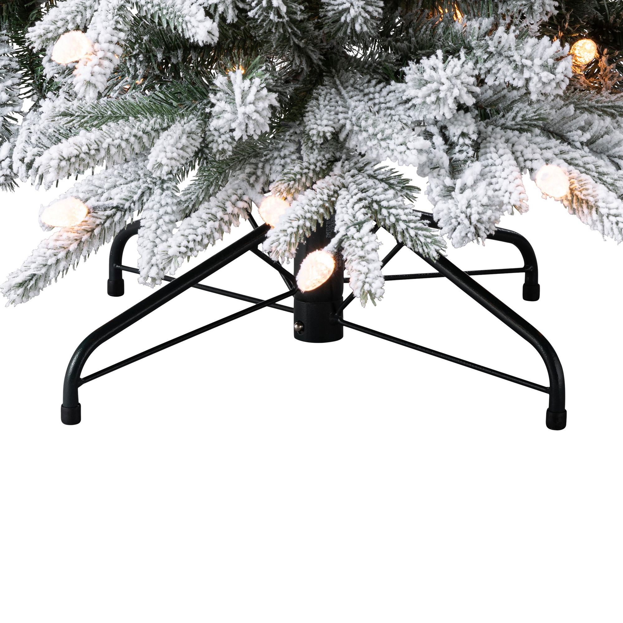7FT FULL OCTANIS WARM WHITE LED HINGED PRE-LIT FLOCKED EFFECT ...